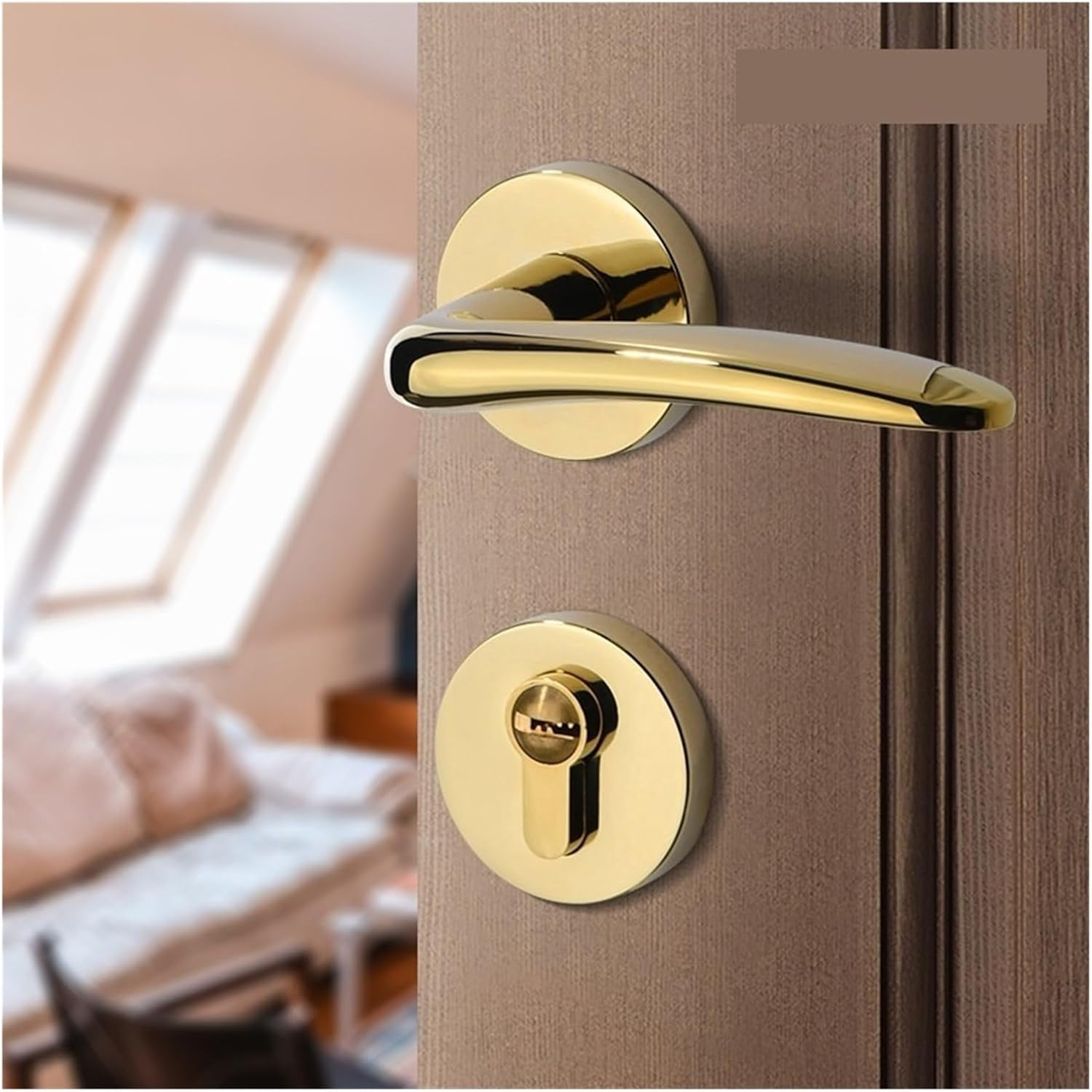Golden Door Lock Indoor Bedroom Nordic Magnetic Silent Split Door Lock ...