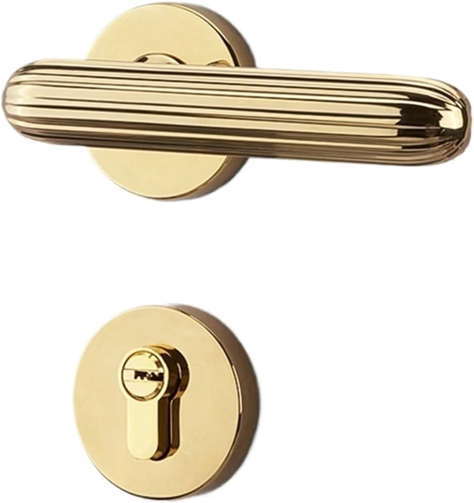 Golden Door Lock Indoor Bedroom Wooden Door Modern Magnetic Silent Room ...