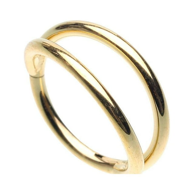 Golden Double Hoop Steel Seamless Hinged Clicker Ring - Walmart.com