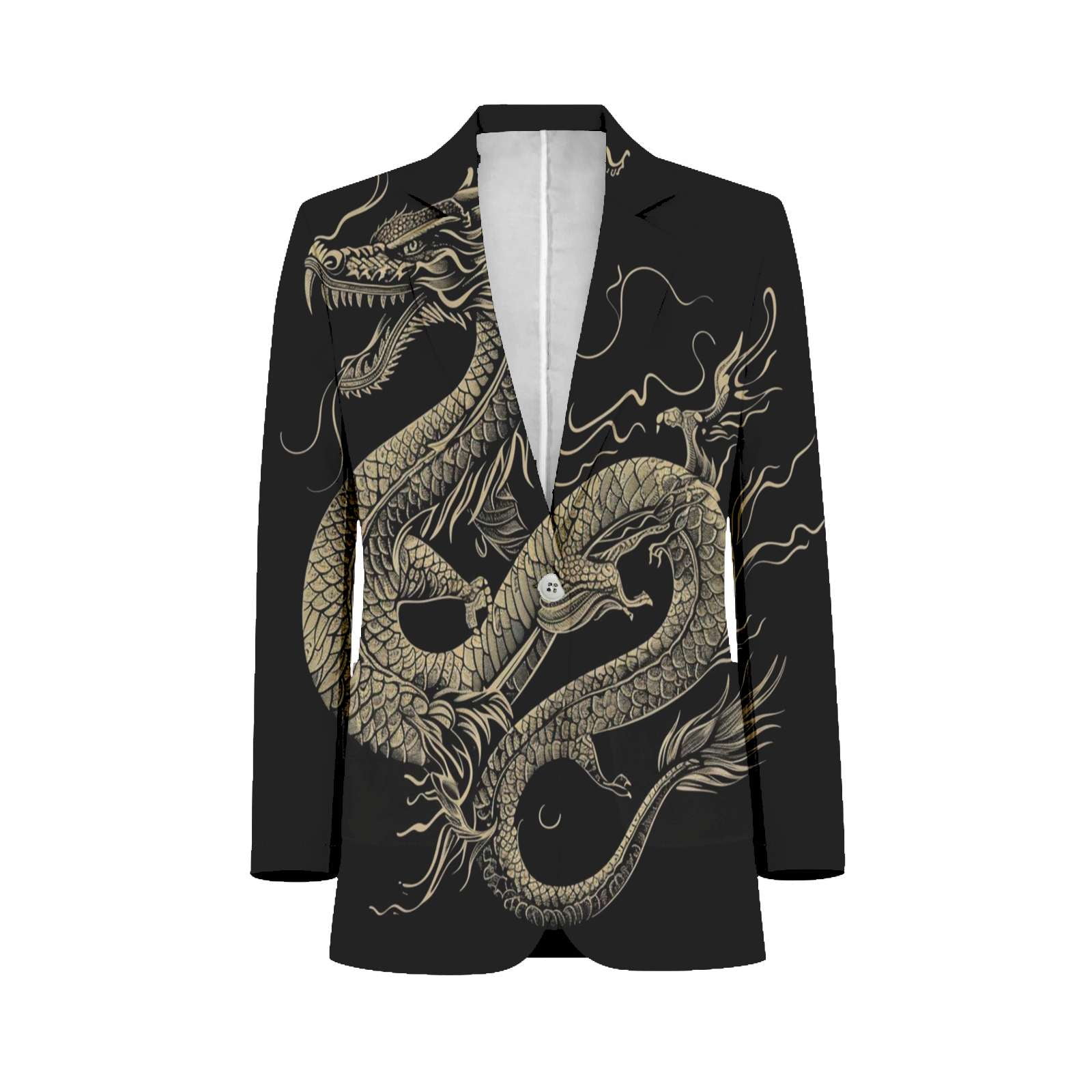 Golden Dragon Illustration Customized Men's Suits full man Shawl Collar ...
