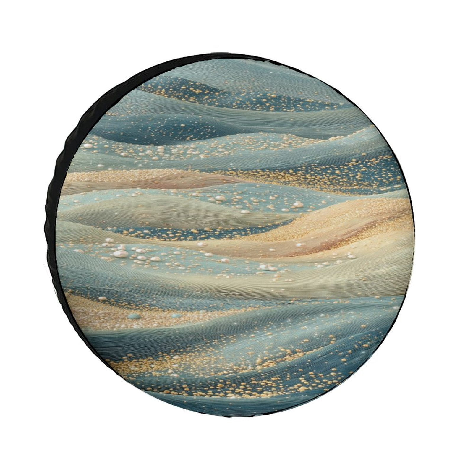 Golden Dust on Wavy Fabric Spare Tire Cover 14-16inch Universal Wheel ...