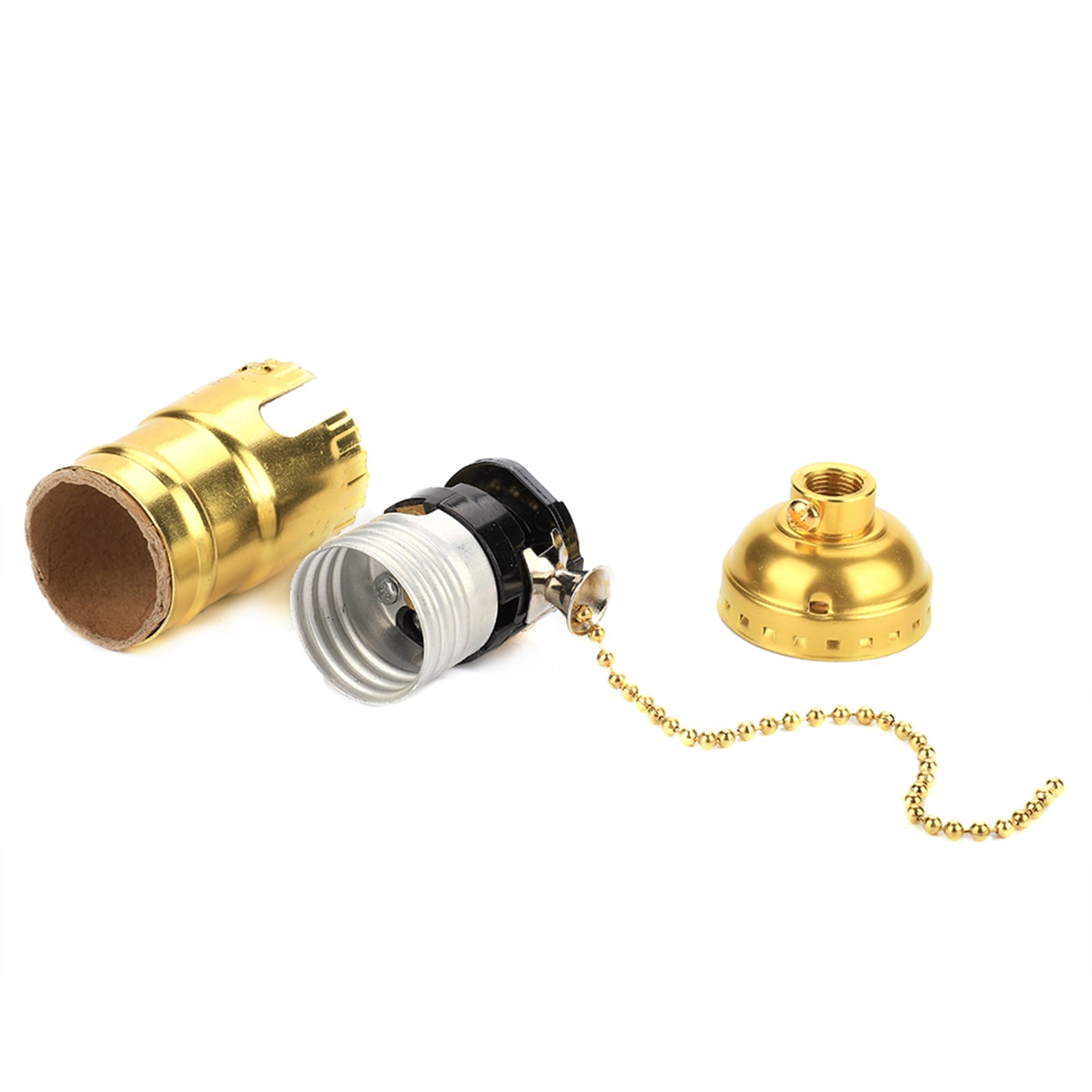 Golden E27 Aluminum Vintage Light Socket with Pull Chain Desk Lamp ...