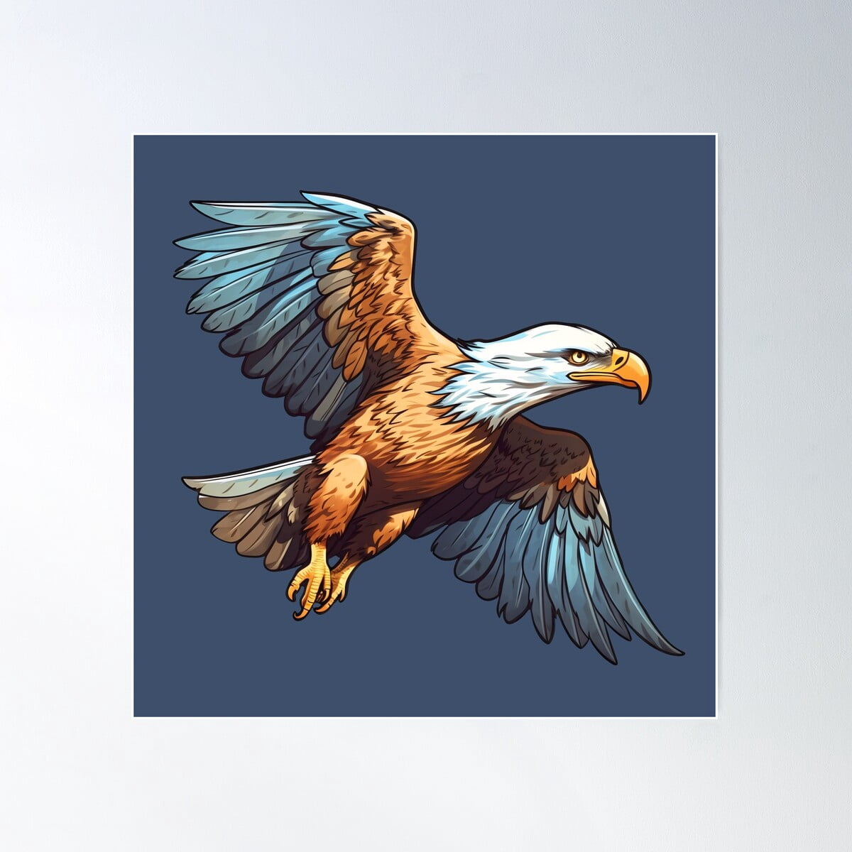 Golden Eagle Poster Wall Art, Modern Wall Decor For Living Room Bedroom ...