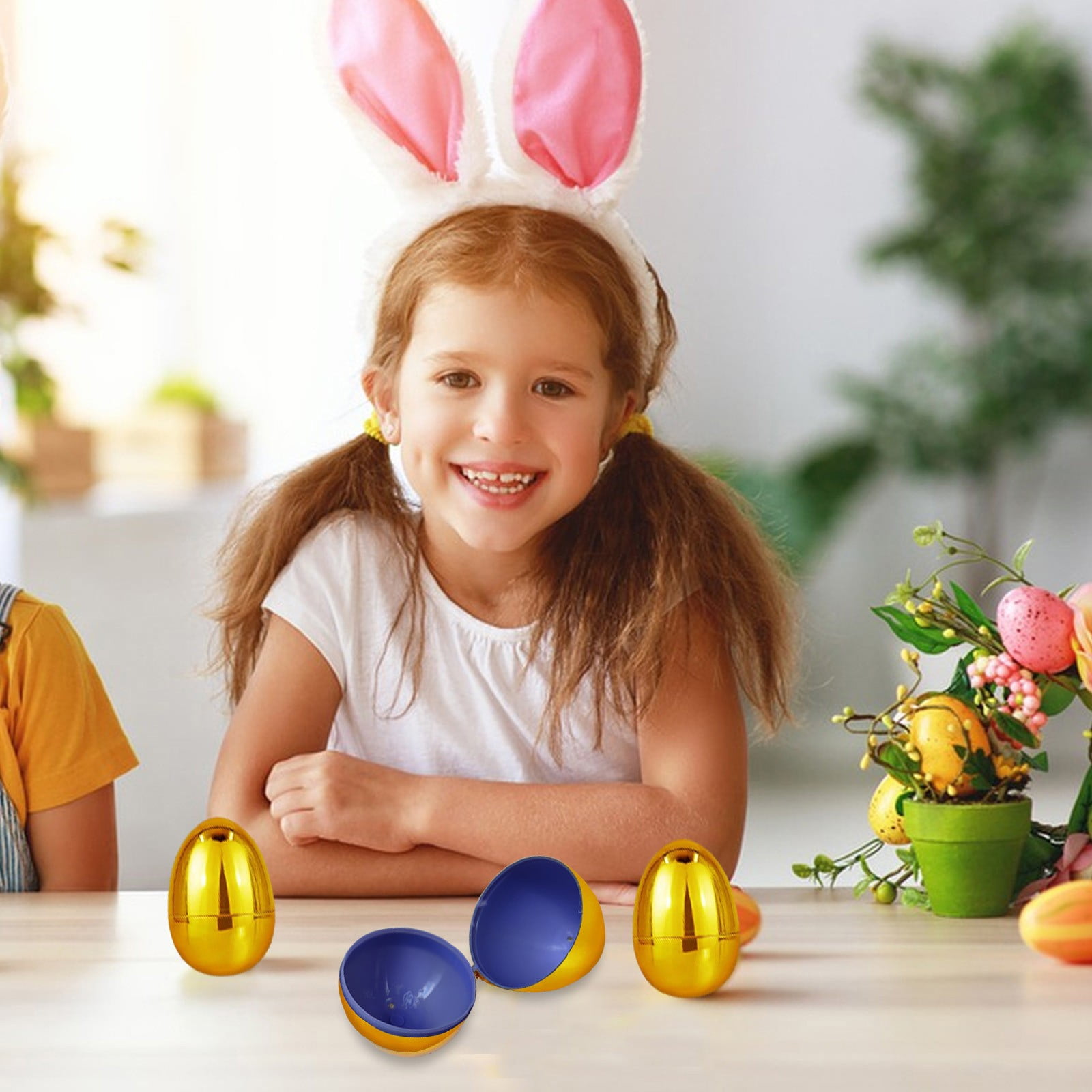 Golden Easter Eggs - 12 Pack Plastic Fillable Eggs for Treats & Decor ...