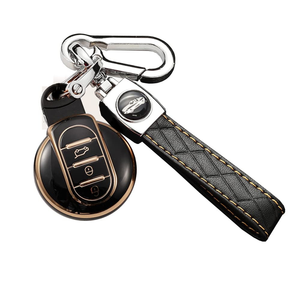 Golden-Edge 3 Button Key Fob Cover for Mini Cooper Countryman S ONE JCW ...