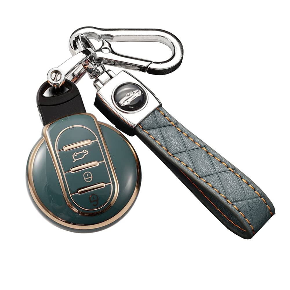 Golden-Edge 3 Button Key Fob Cover for Mini Cooper Countryman S ONE JCW ...