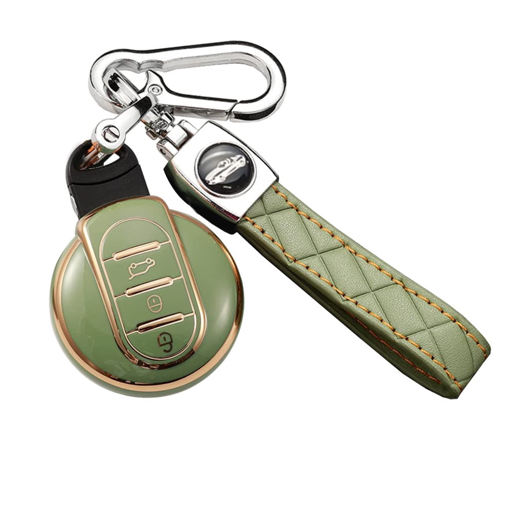 Golden-Edge 3 Button Key Fob Cover for Mini Cooper Countryman S ONE JCW ...