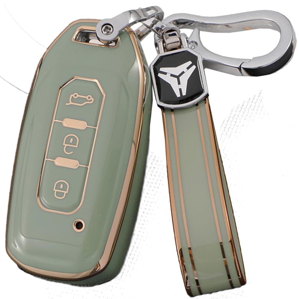 Golden-Edge Soft Key Fob Cover for Ford Territory 2023 2022 2021 ...