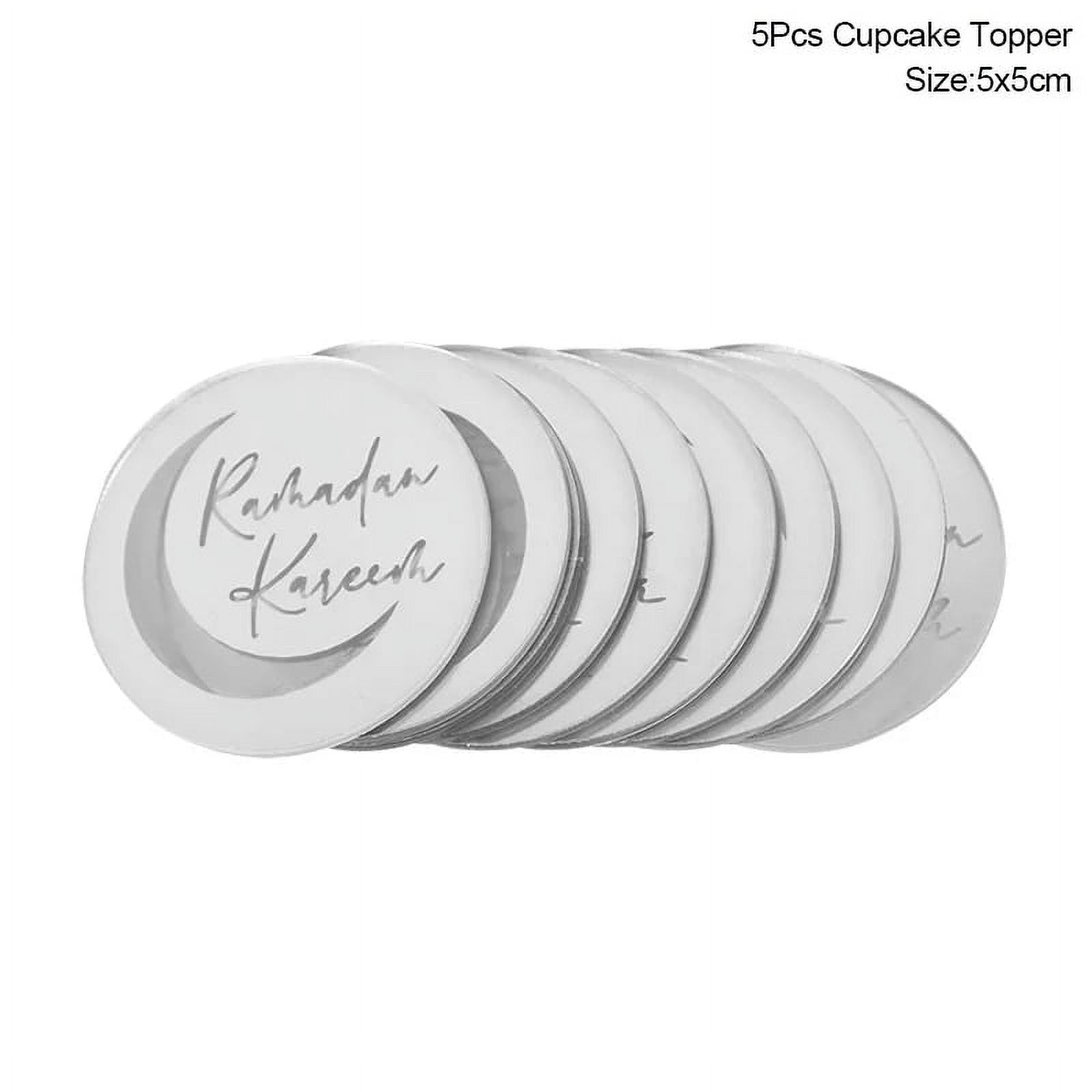 Golden Eid Mubarak Acrylic Cake Toppers Castle Moon CupCake Topper for ...