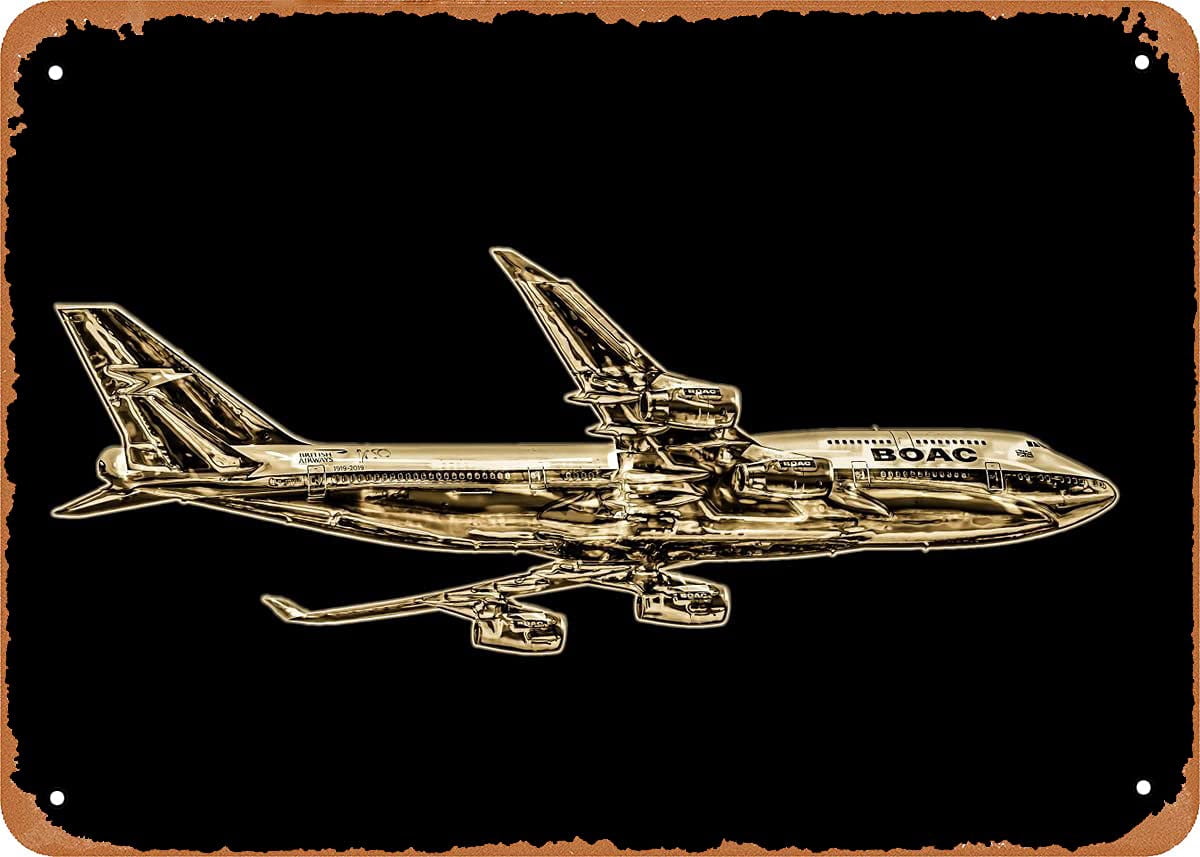 Golden Era of Aviation Boeing 747 Retro Vintage Decorative Metal ...