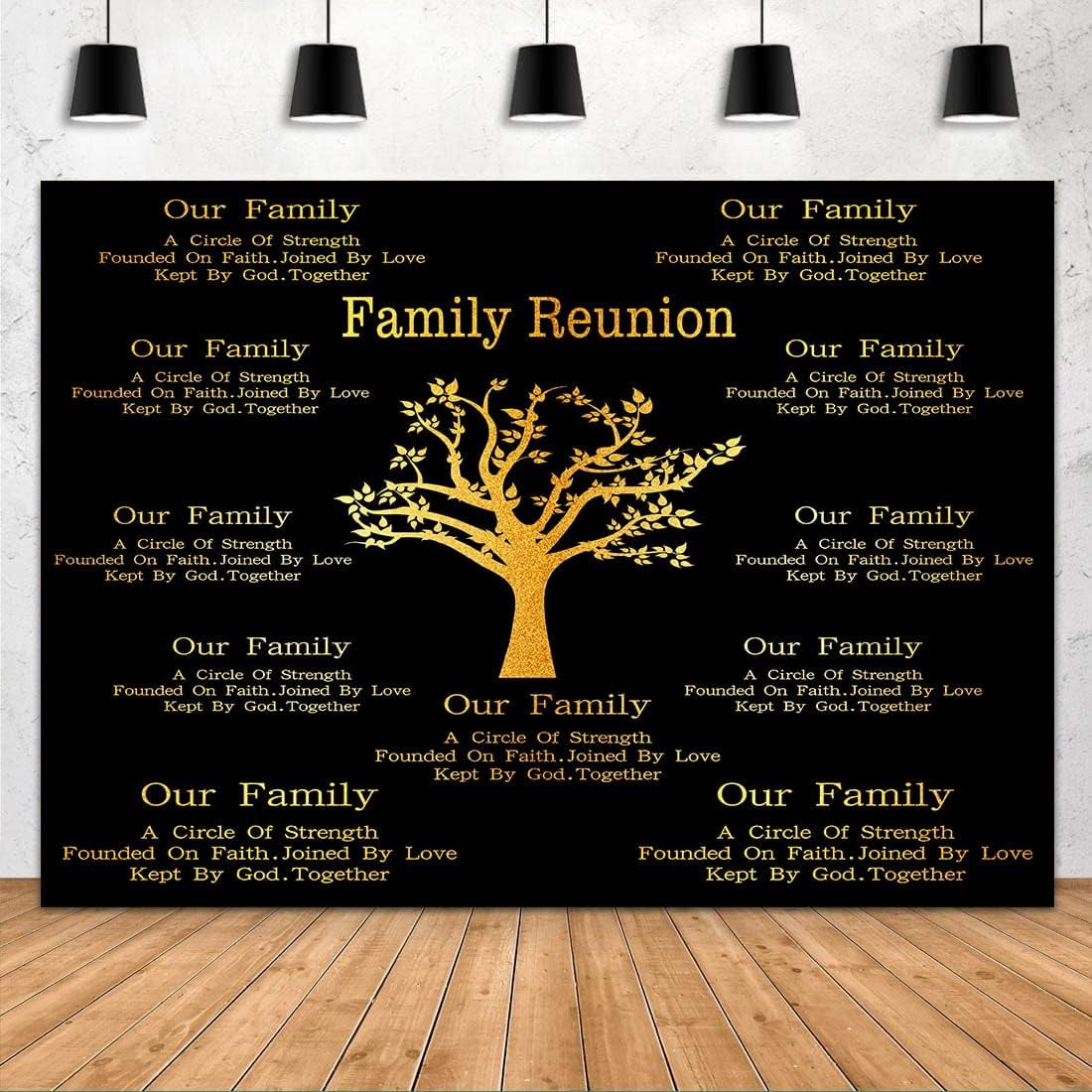 Golden Family Reunion Backdrop for Family Reunion Decorations Our ...