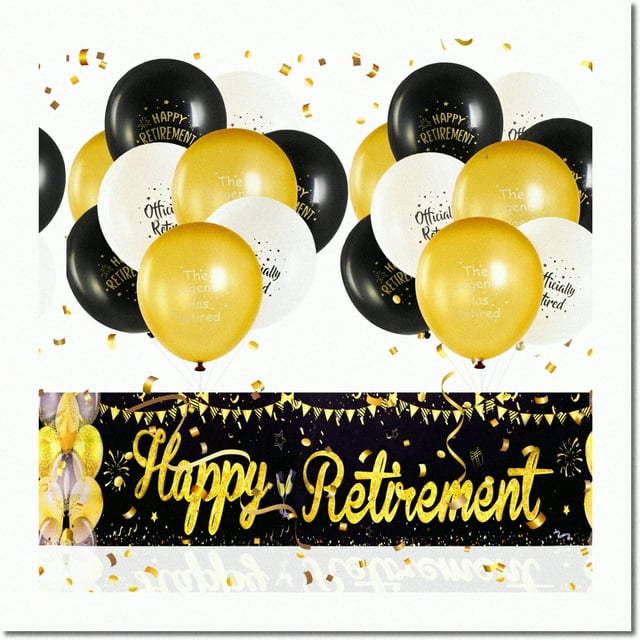 Golden Farewell Celebration Kit: Retirement Decorations, Happy ...