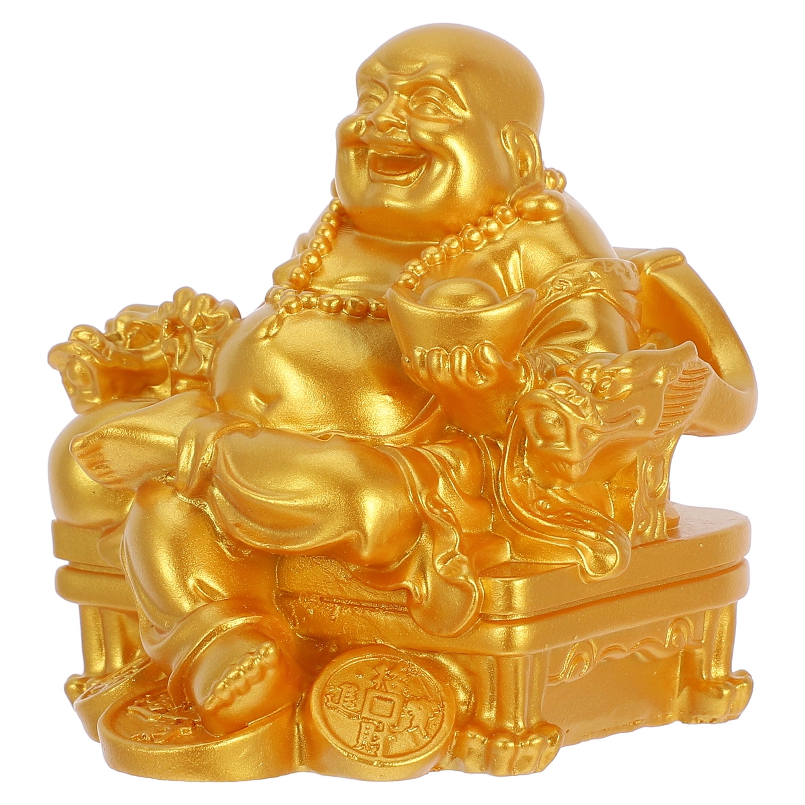 GOOHOCHY Golden Feng Shui Wealth Buddha Statue for Home and Office ...