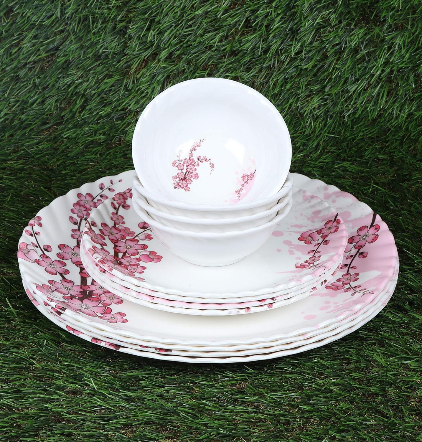 Golden Fish MarryGold Melamine Round Full Dinner Plates Quarter Plates ...