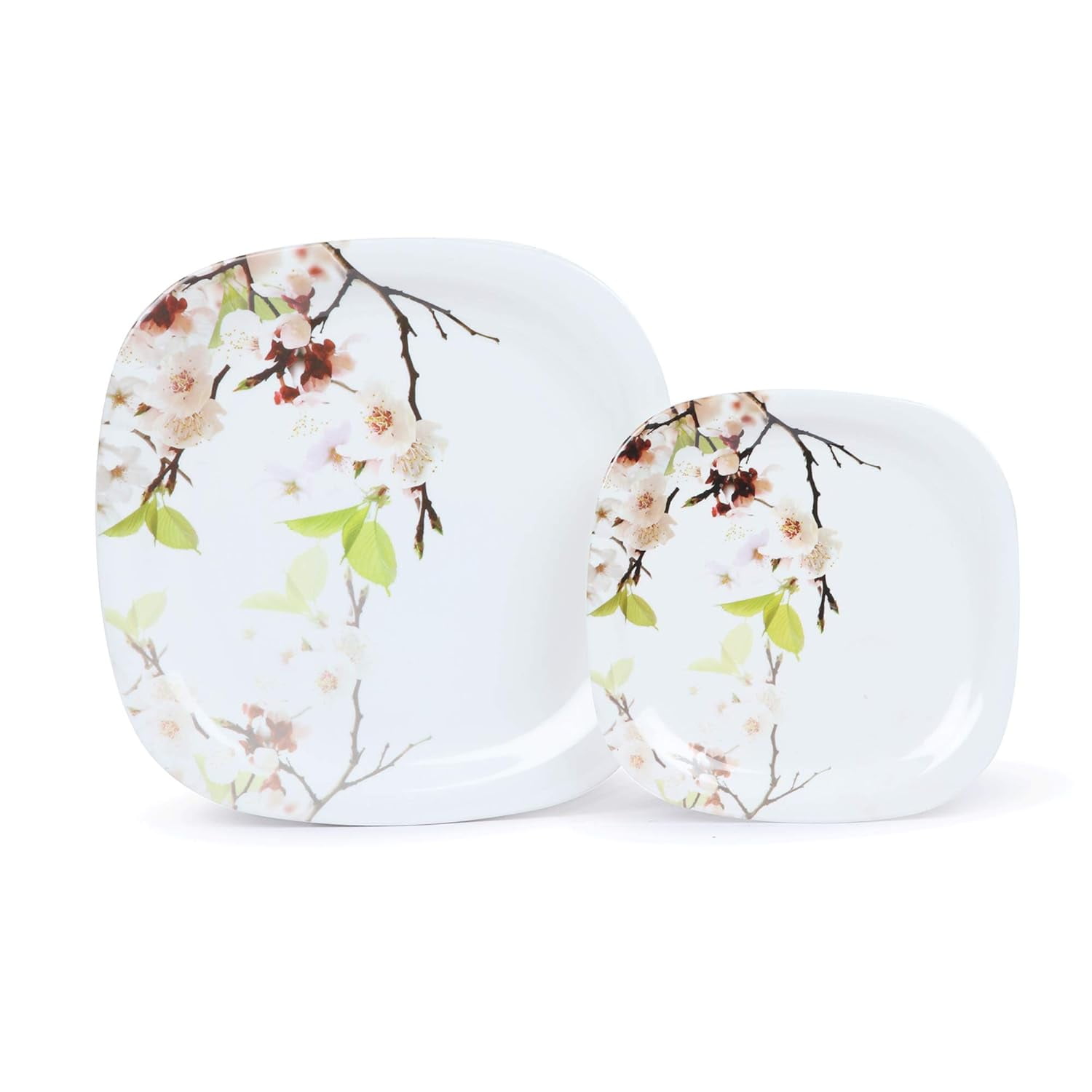 Golden Fish Melamine Square Full Dinner Plates Quarter Plates Pack of 8 ...