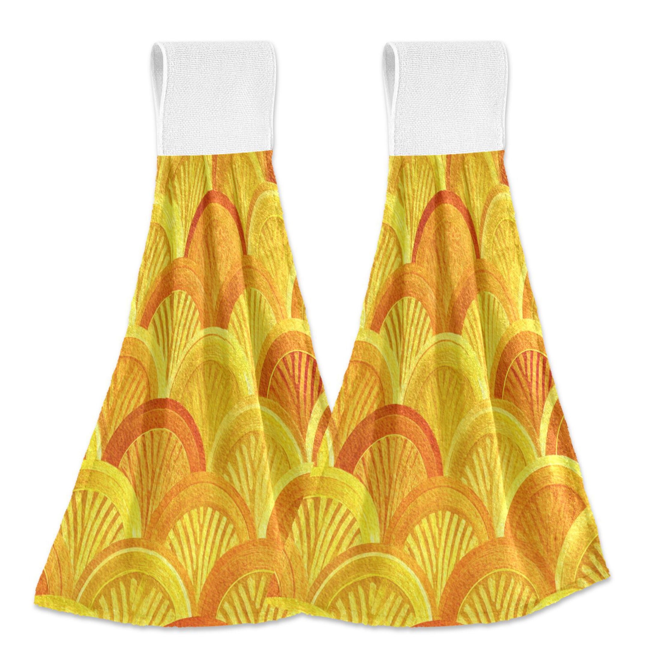 Golden Fish Scales Hanging Towels with Loop Hand Towels Nylon Fastener ...