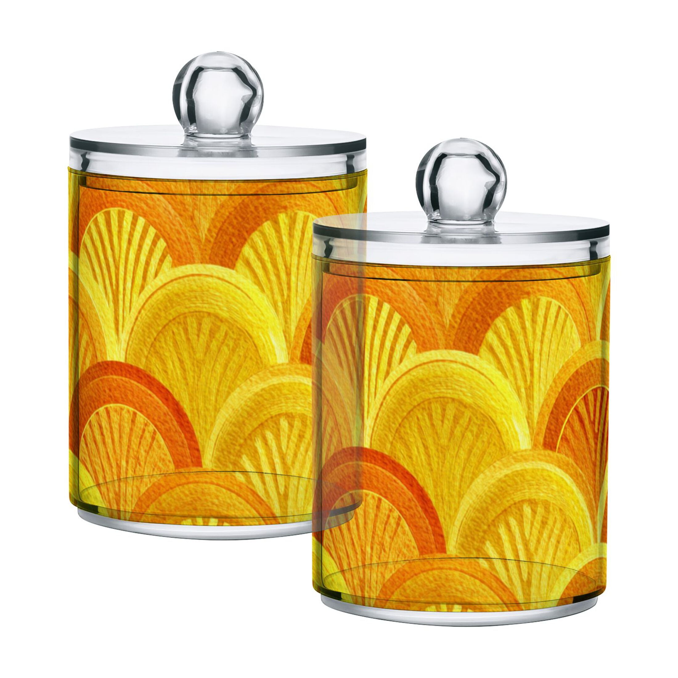 Golden Fish Scales Translucent Plastic Cans Storage Canisters with Lid ...