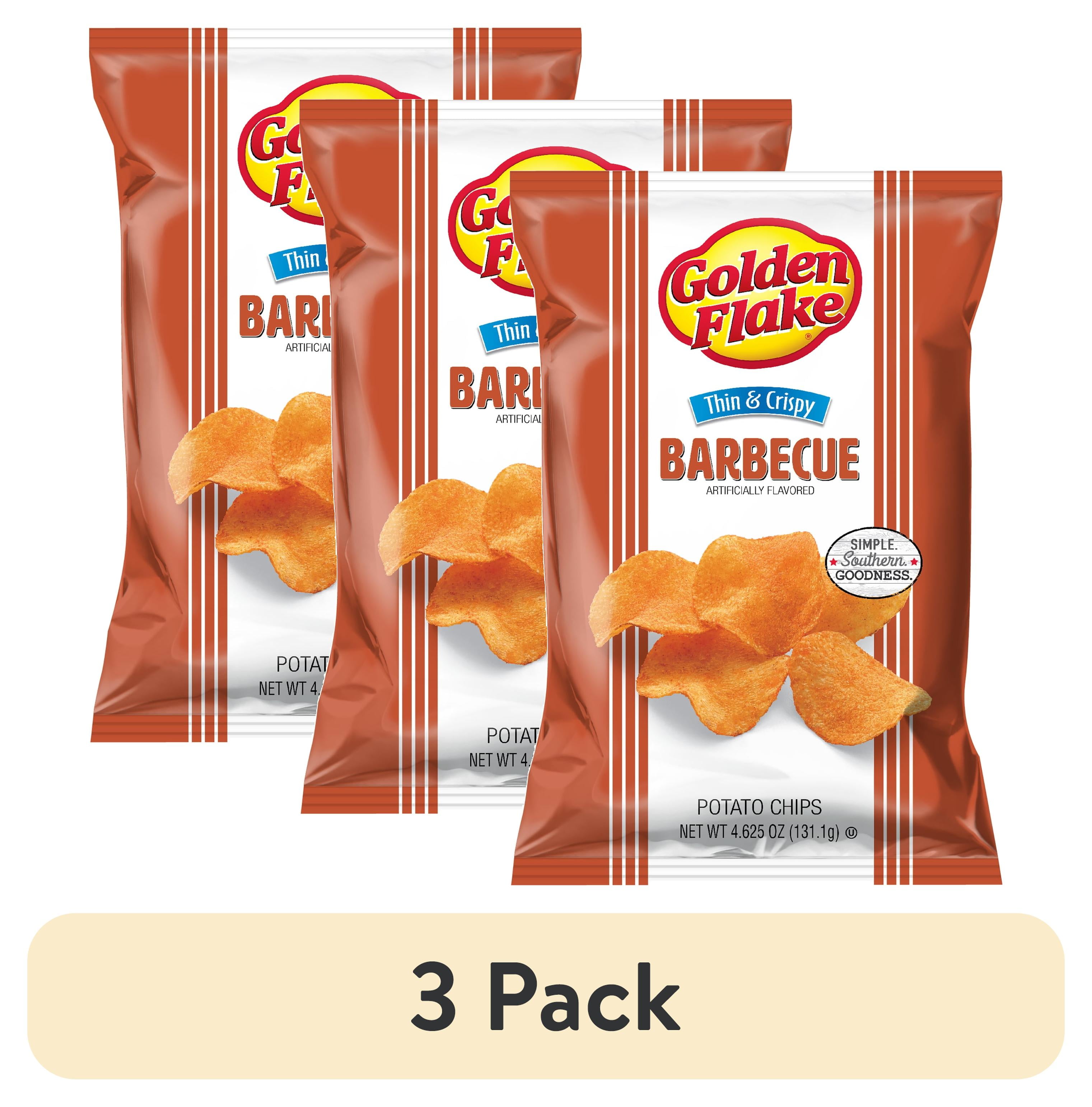 (3 pack) Golden Flake Barbecue Thin & Crispy Potato Chips, Gluten-Free ...