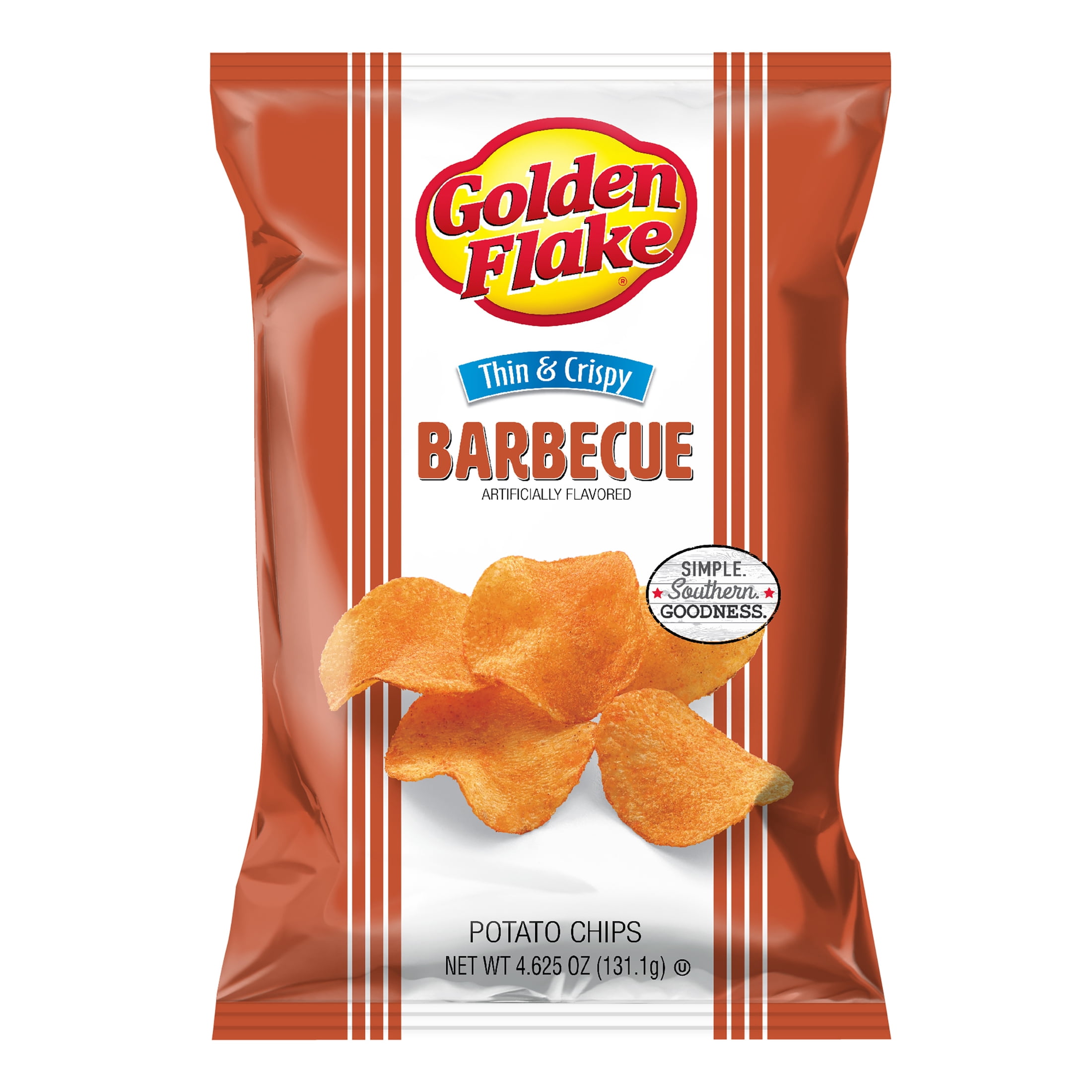 Golden Flake Barbecue Thin & Crispy Potato Chips, Gluten-Free, 4.625 oz ...