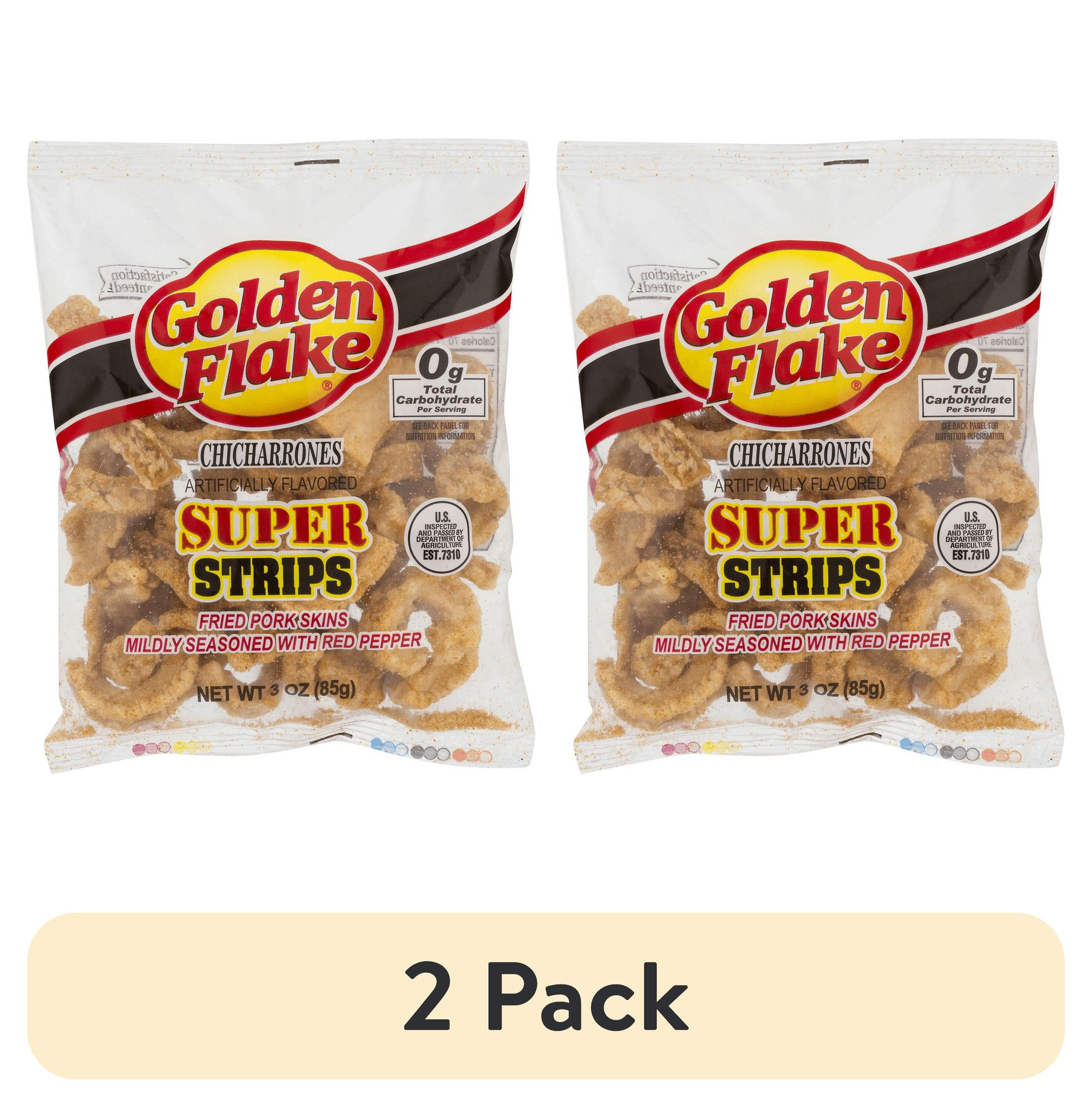 (2 pack) Golden Flake Chicharrones, Super Strips, Bag - Walmart.com