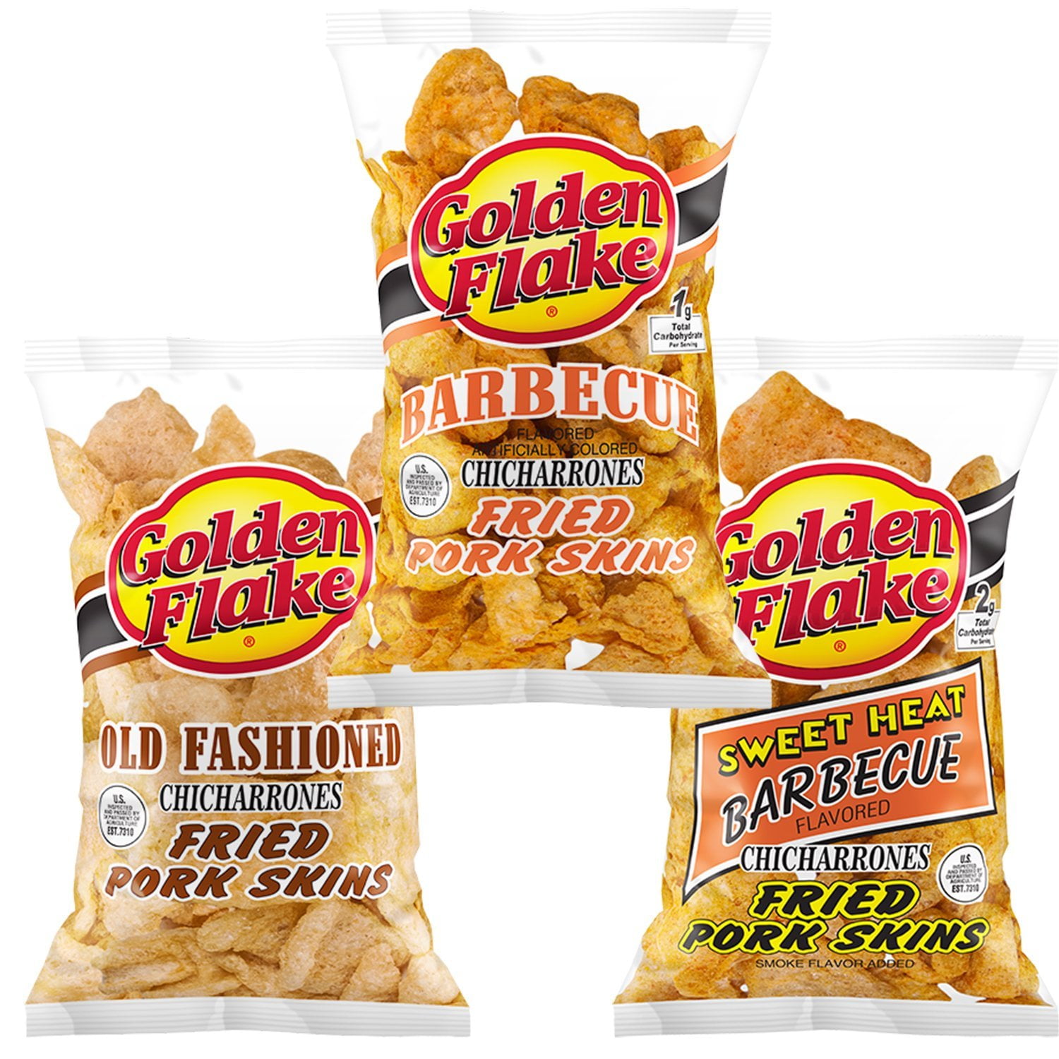 Golden Flake Fried Pork Skins: Old Fashioned, Barbecue, Sweet Heat ...