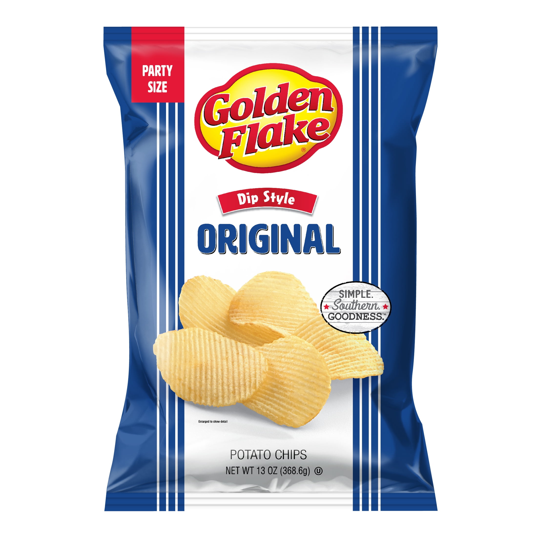 Golden Flake Original Dip Style Potato Chips, Gluten-Free, Party Size ...