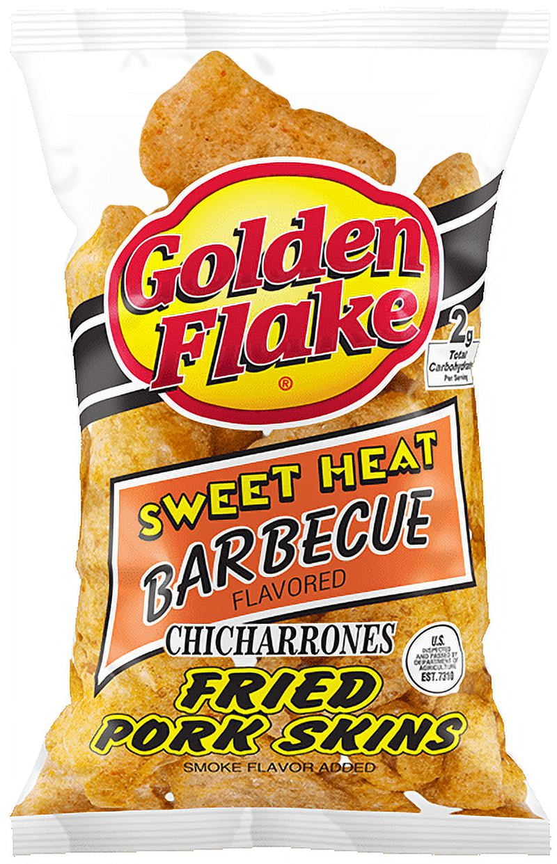 Golden Flake Snack Foods Sweet Heat Barbecue Flavored Fried Pork Skins ...