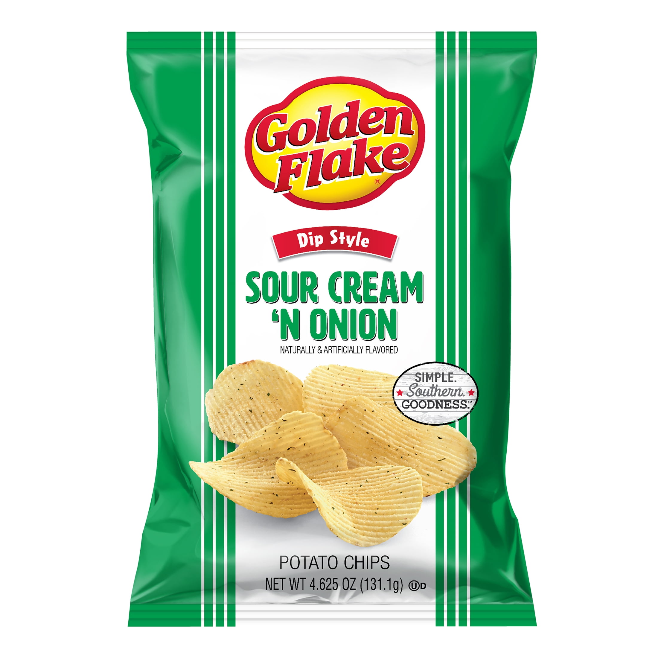 Golden Flake Sour Cream 'N Onion Dip Style Potato Chips, Gluten-Free, 4 ...