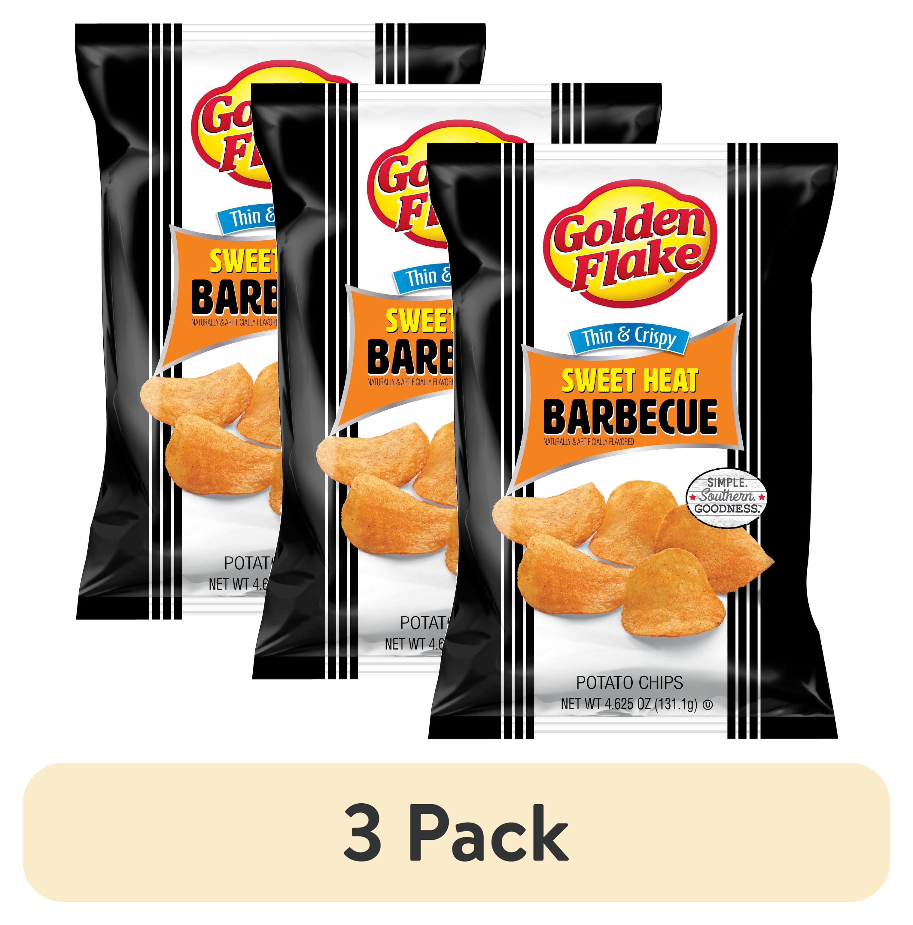 (3 pack) Golden Flake Sweet Heat Barbecue Thin & Crispy Potato Chips ...