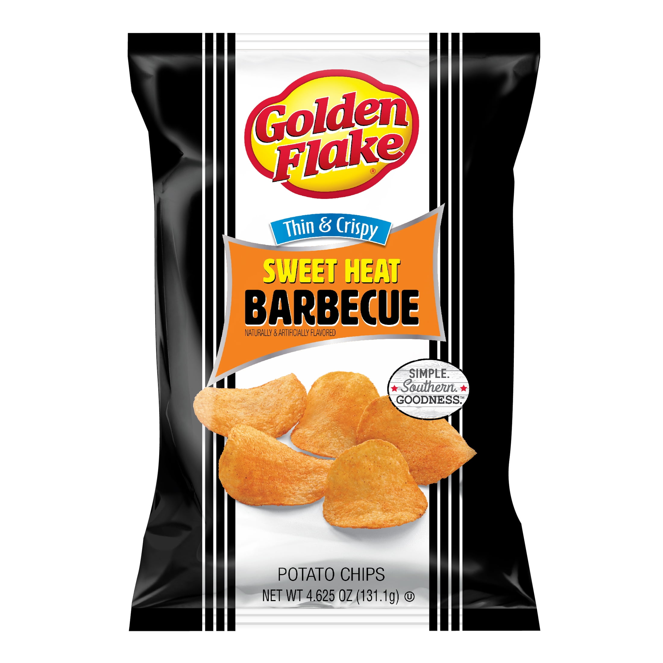 Golden Flake Sweet Heat Barbecue Thin & Crispy Potato Chips, Gluten ...