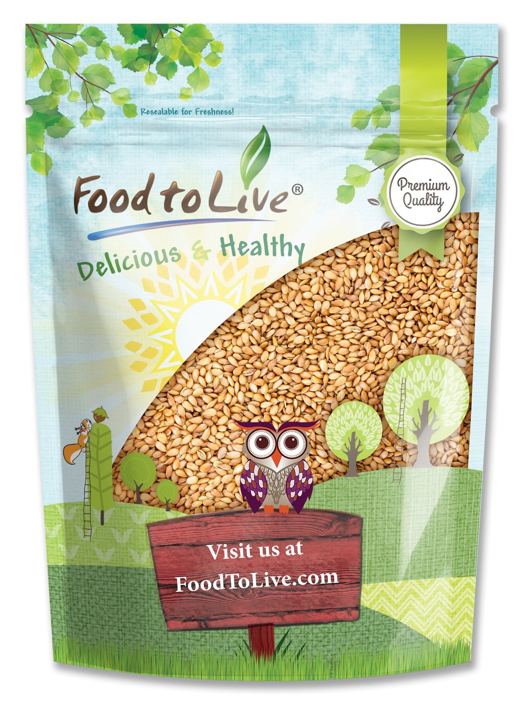 Food to Live Golden Flax Seeds, 5 Pounds, Whole Seeds for Baking, Omega ...