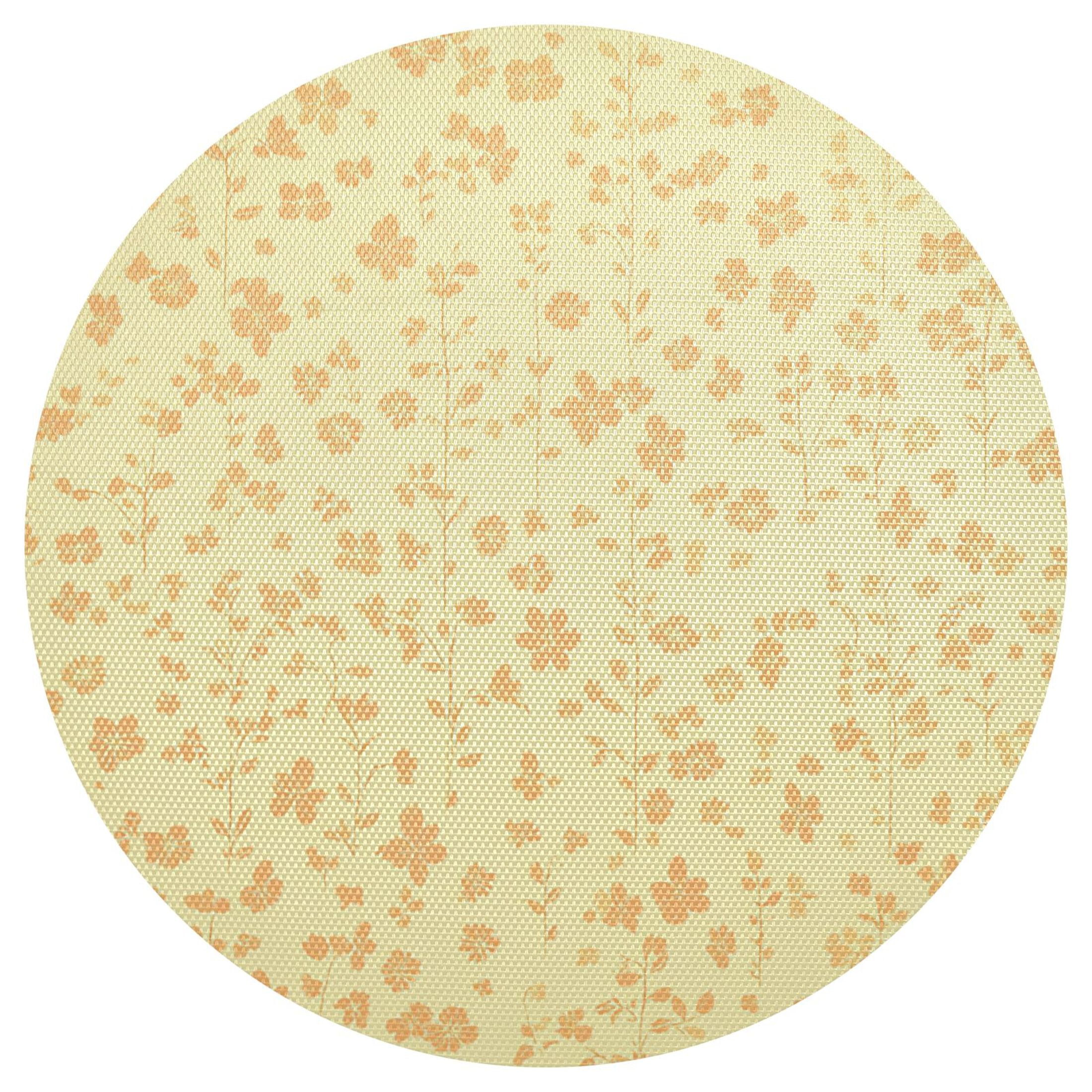 Golden Floral Pattern 15.4in Diameter PVC Plate Mat, Heat-Resistant and ...