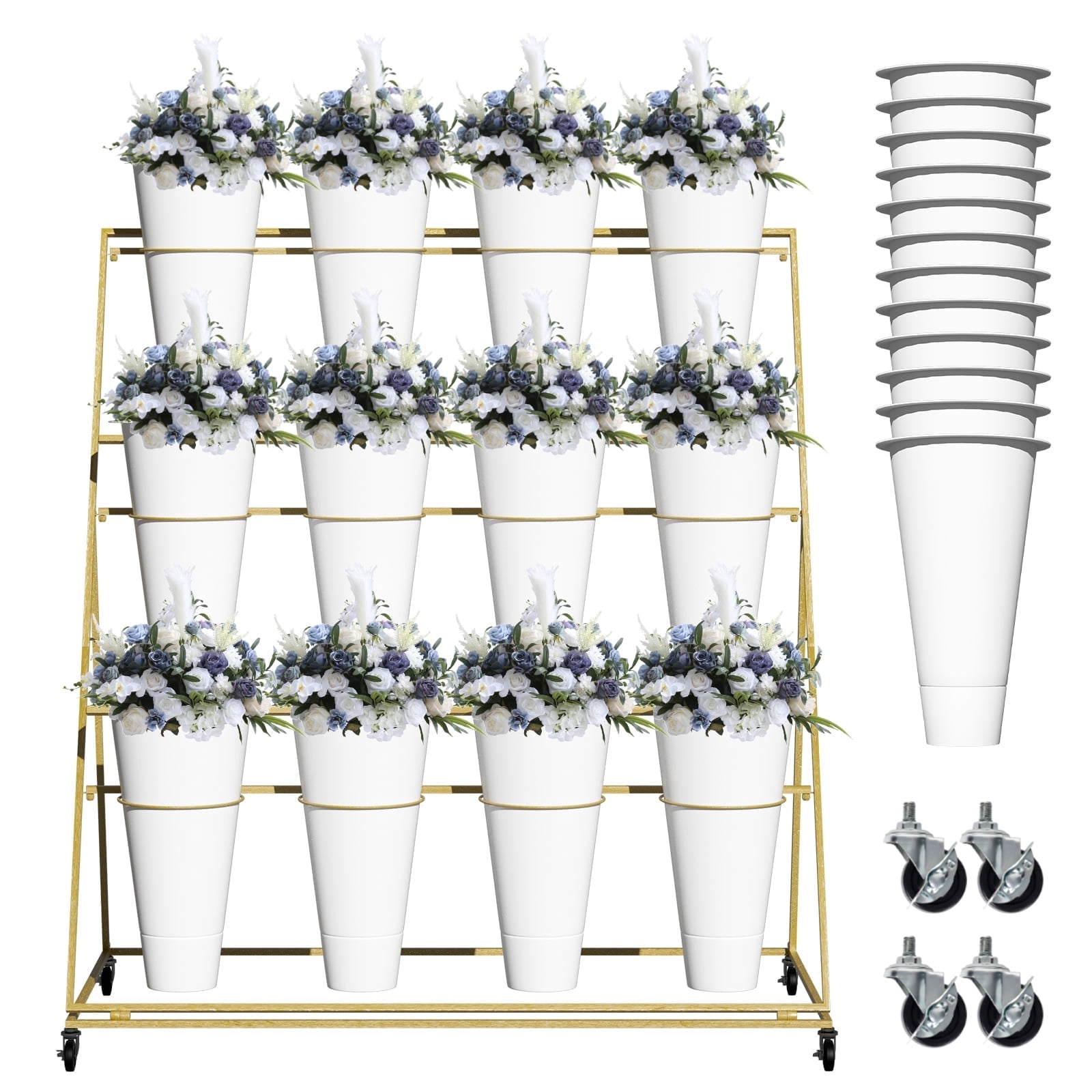 Golden Flower Display, Easy Assembly, Design, 8.4" Length Containers ...