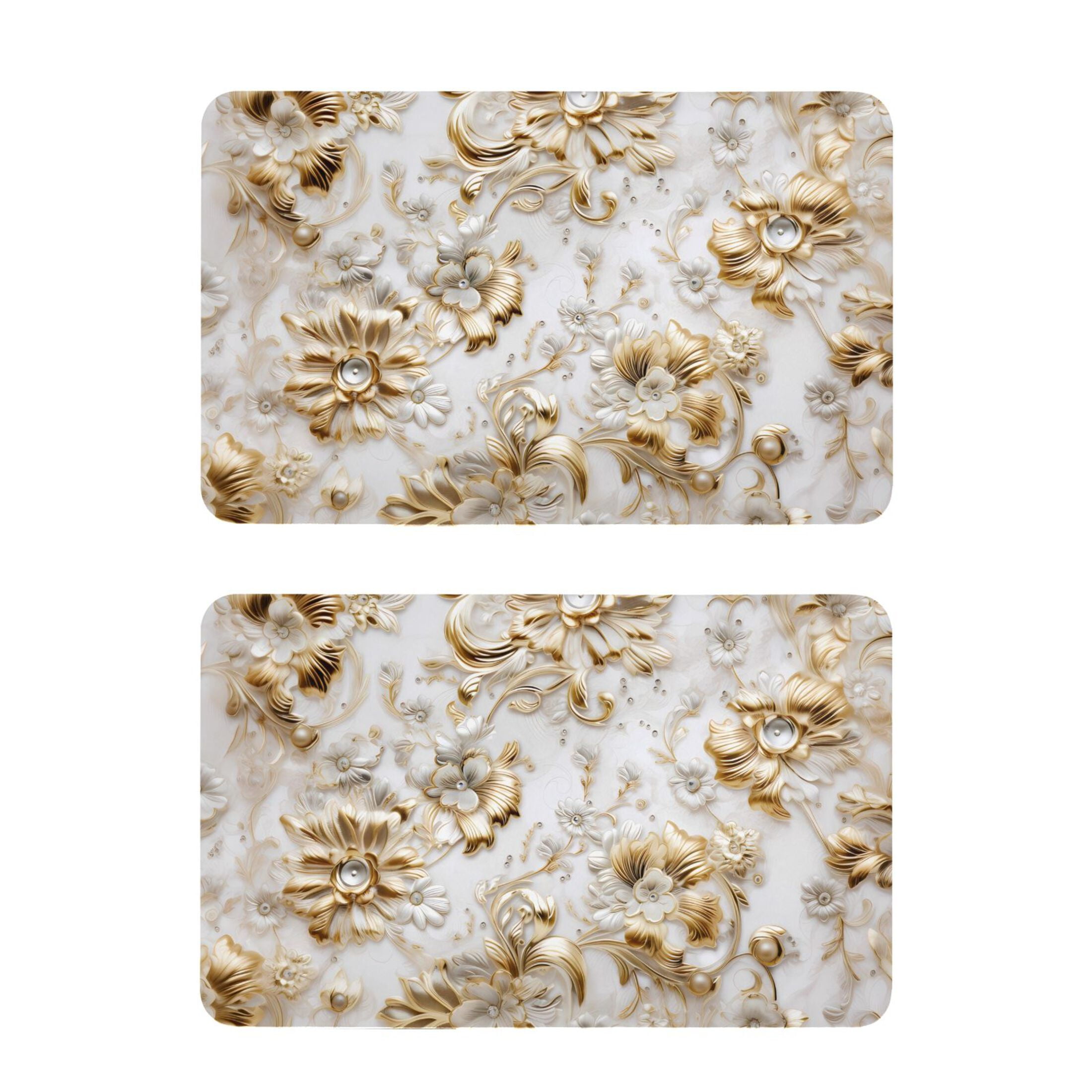 Golden Flowers Fridge Magnetic Sticker Refrigerator Magnets Kitchen ...