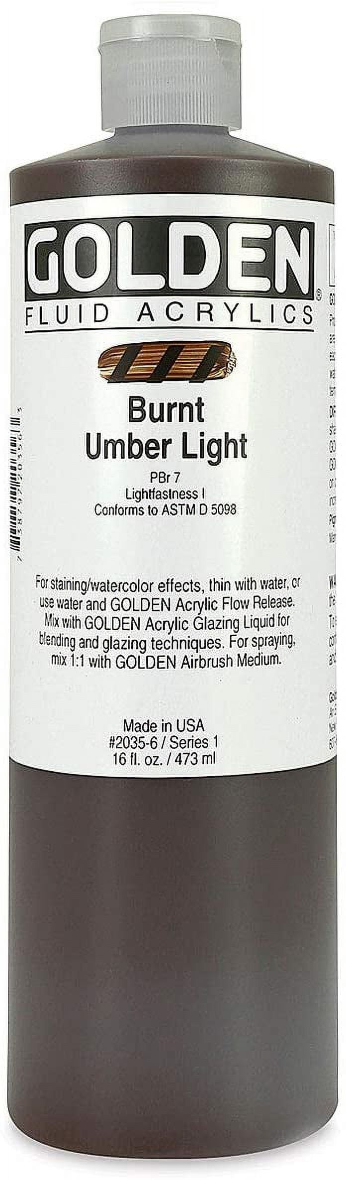 Golden Fluid Acrylic, 16 oz., Burnt Umber Light - Walmart.com