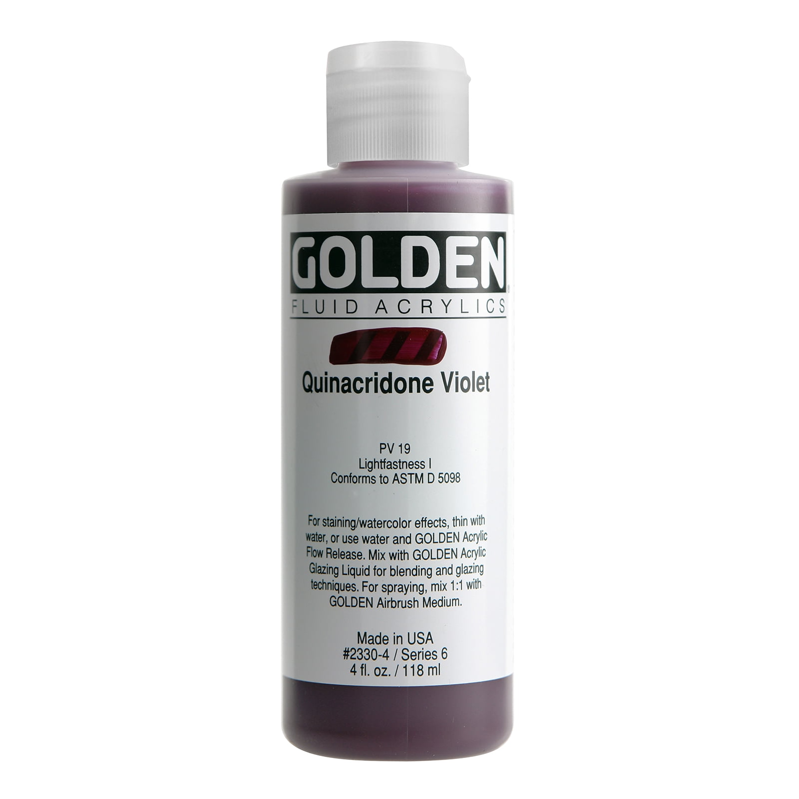 Golden Fluid Acrylic, 4 oz., Quinacridone Violet - Walmart.com