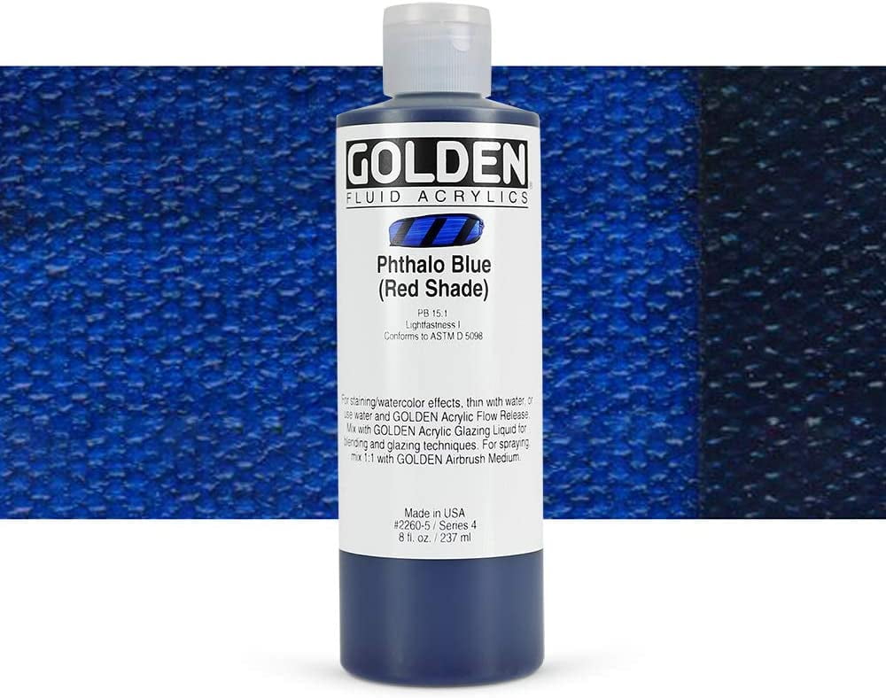 Golden Fluid Acrylic, 8 oz., Phthalo Blue/ Red Shade - Walmart.com