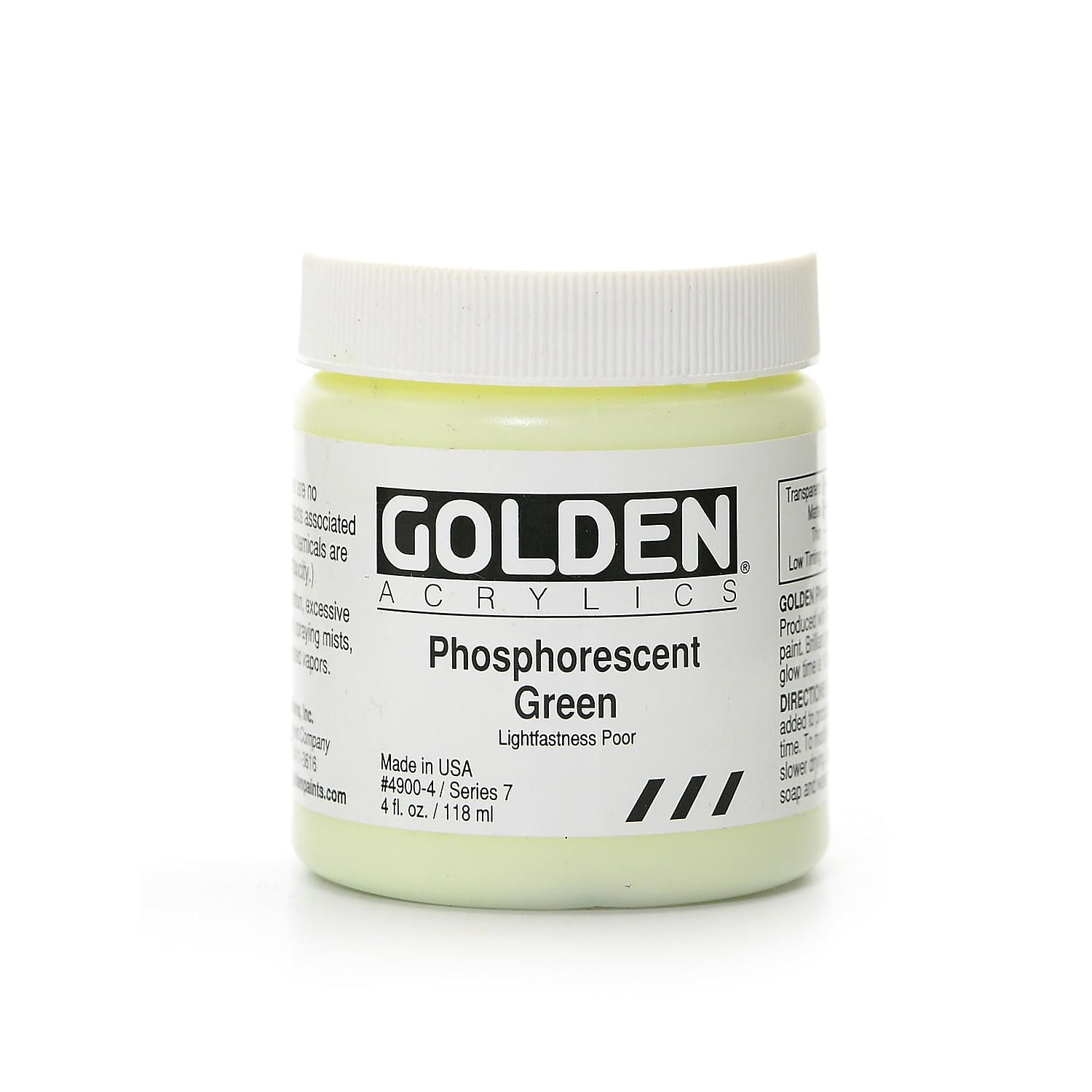 Golden® Fluorescent Acrylic Color, 4 oz., Phosphorescent Green ...