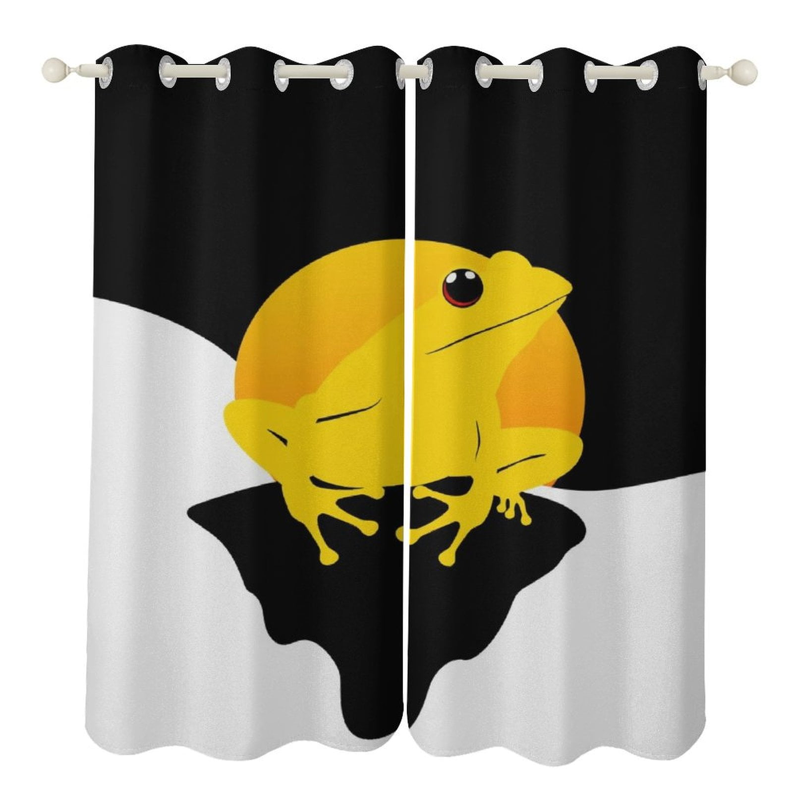 Golden Frog Sunset 2 Pieces Window Drape Curtain for Living Room ...