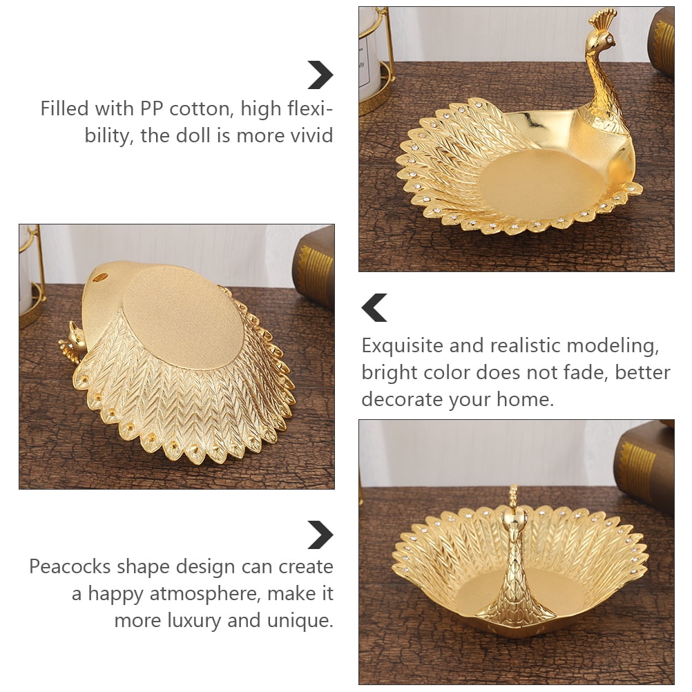 Clispeed Creative Display Plates Golden Serving Dish Zinc Alloy Keep ...