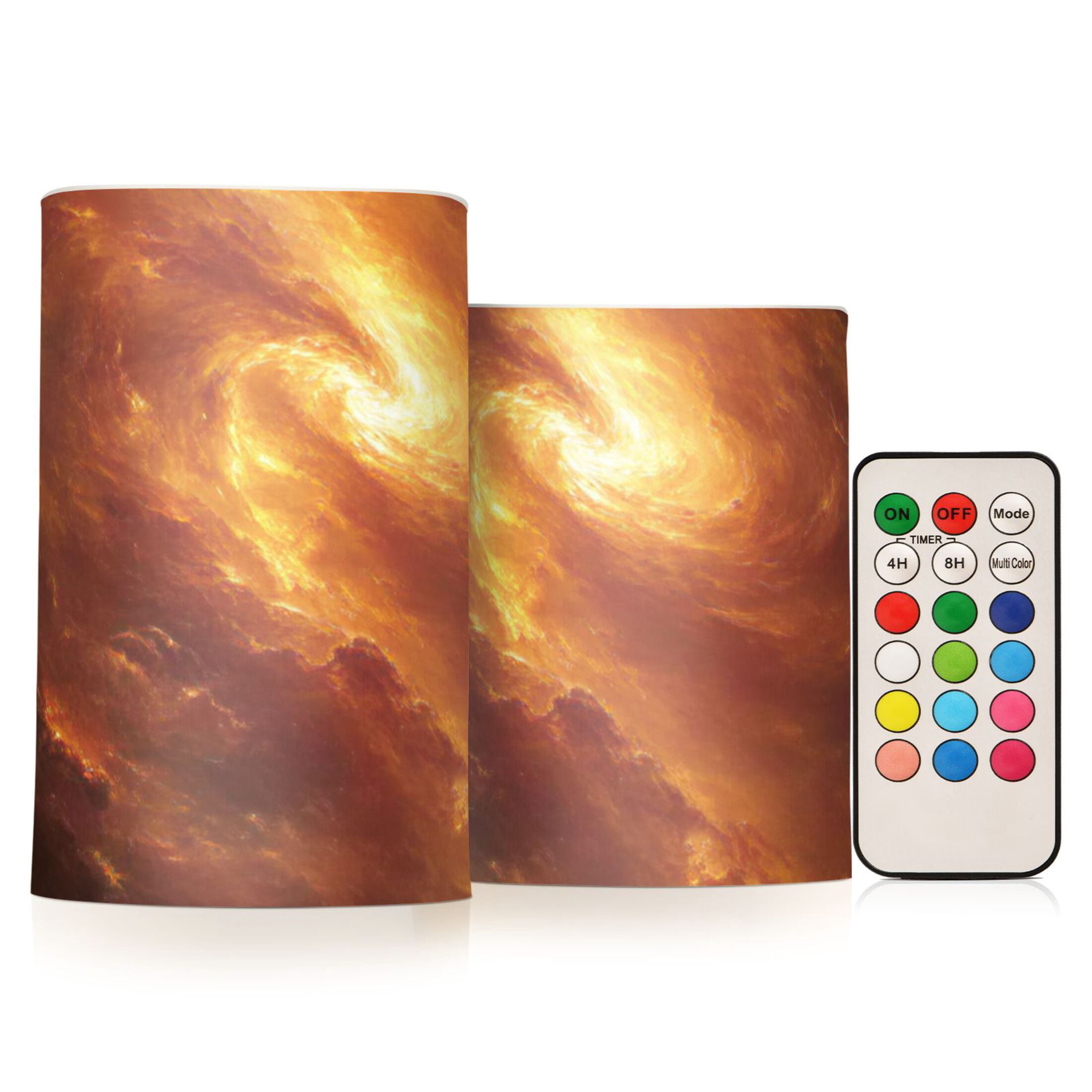 Golden Galaxy Art Flickering Flameless Candles Battery Operated with ...