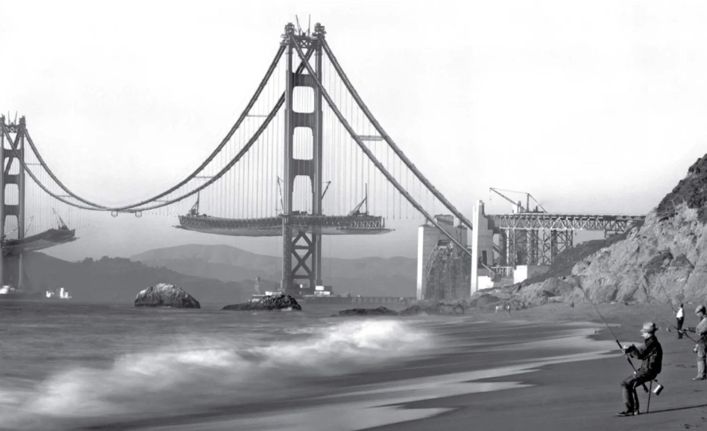 Golden Gate Bridge Construction 1876 POSTER PICTURE PHOTO PRINT BANNER ...