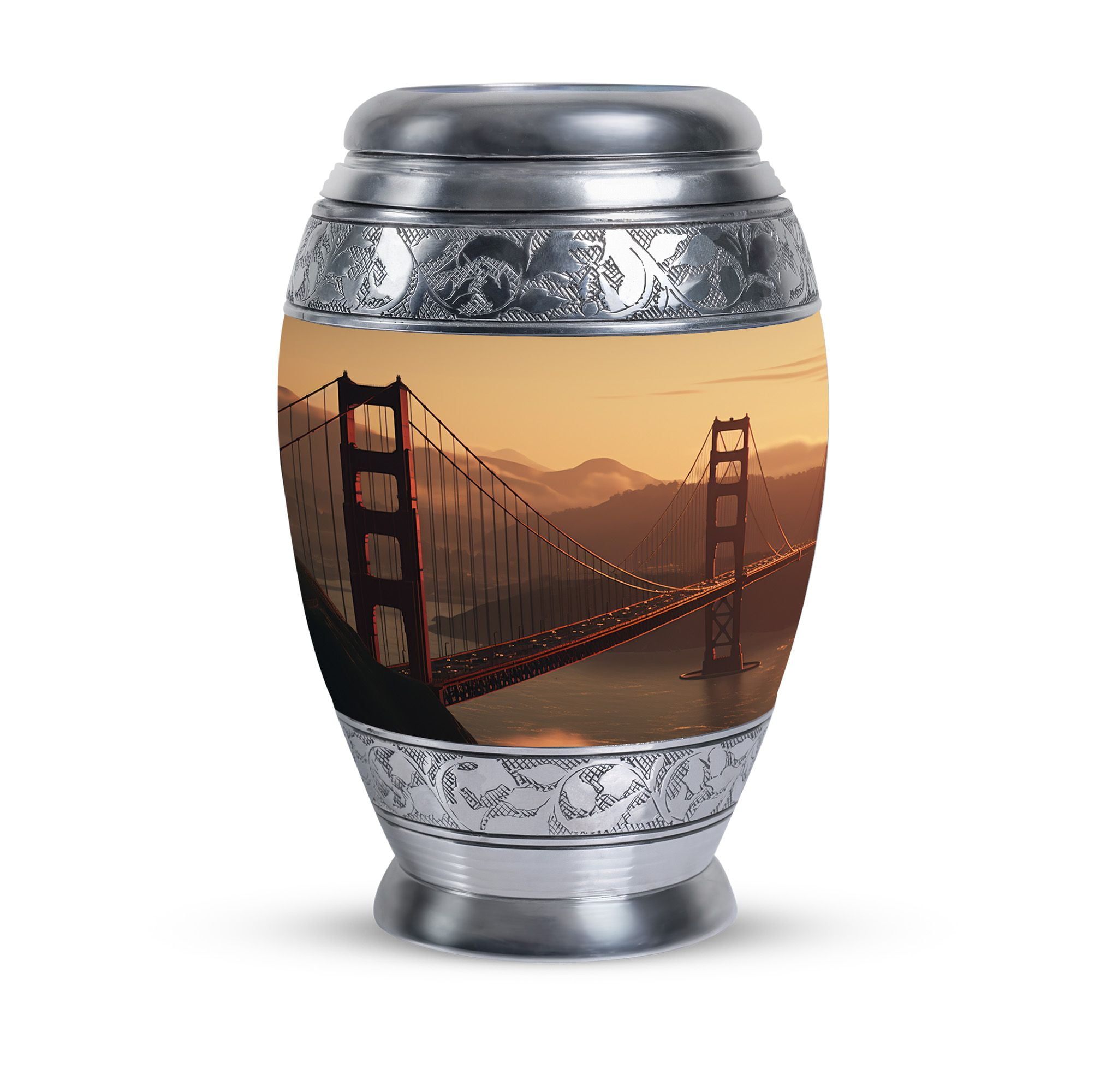 Golden Gate Bridge Dawn Decorative Urns, Large Urns For Human Ashes ...