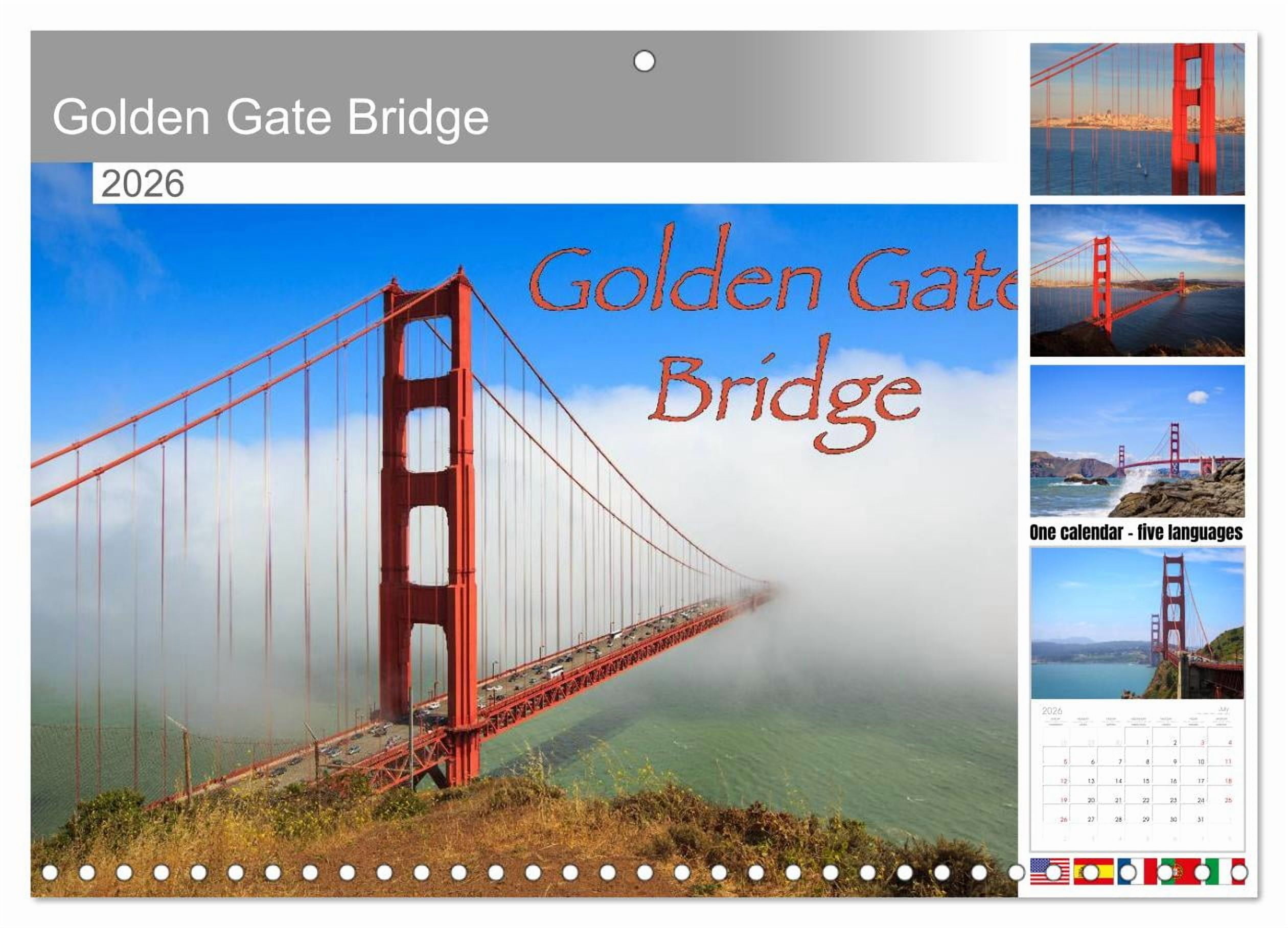 Golden Gate Bridge (Monthly Wall Calendar 2026 11.7 x 16.5 (open ...