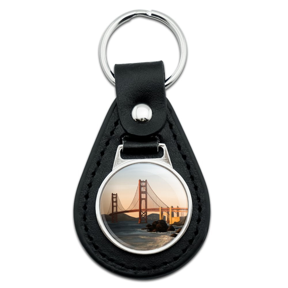 Golden Gate Bridge San Francisco Black Leather Keychain - Walmart.com