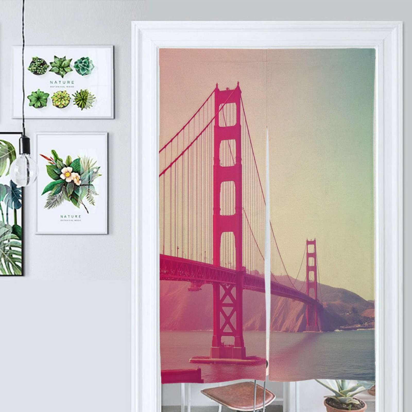 Golden Gate Bridge Sunset Door Curtain Nordic Living Room DoorCurtain ...