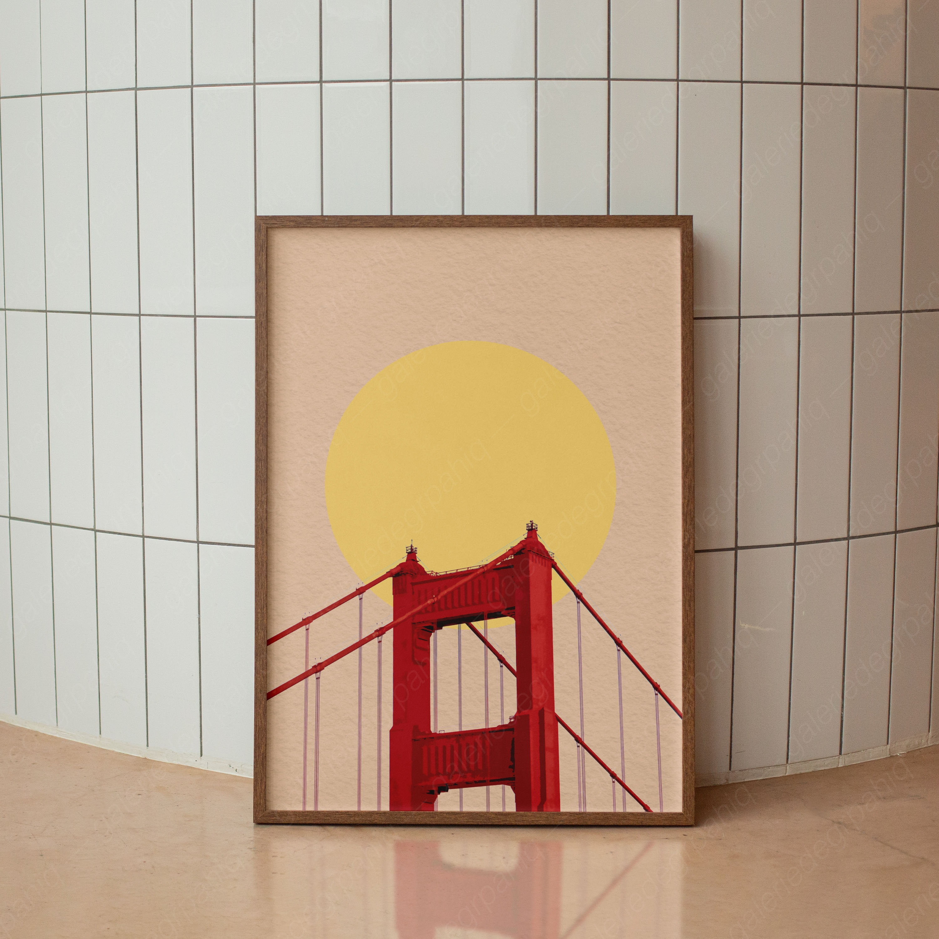Golden Gate Bridge Vintage ALT – San Francisco Travel Poster, Minimal ...