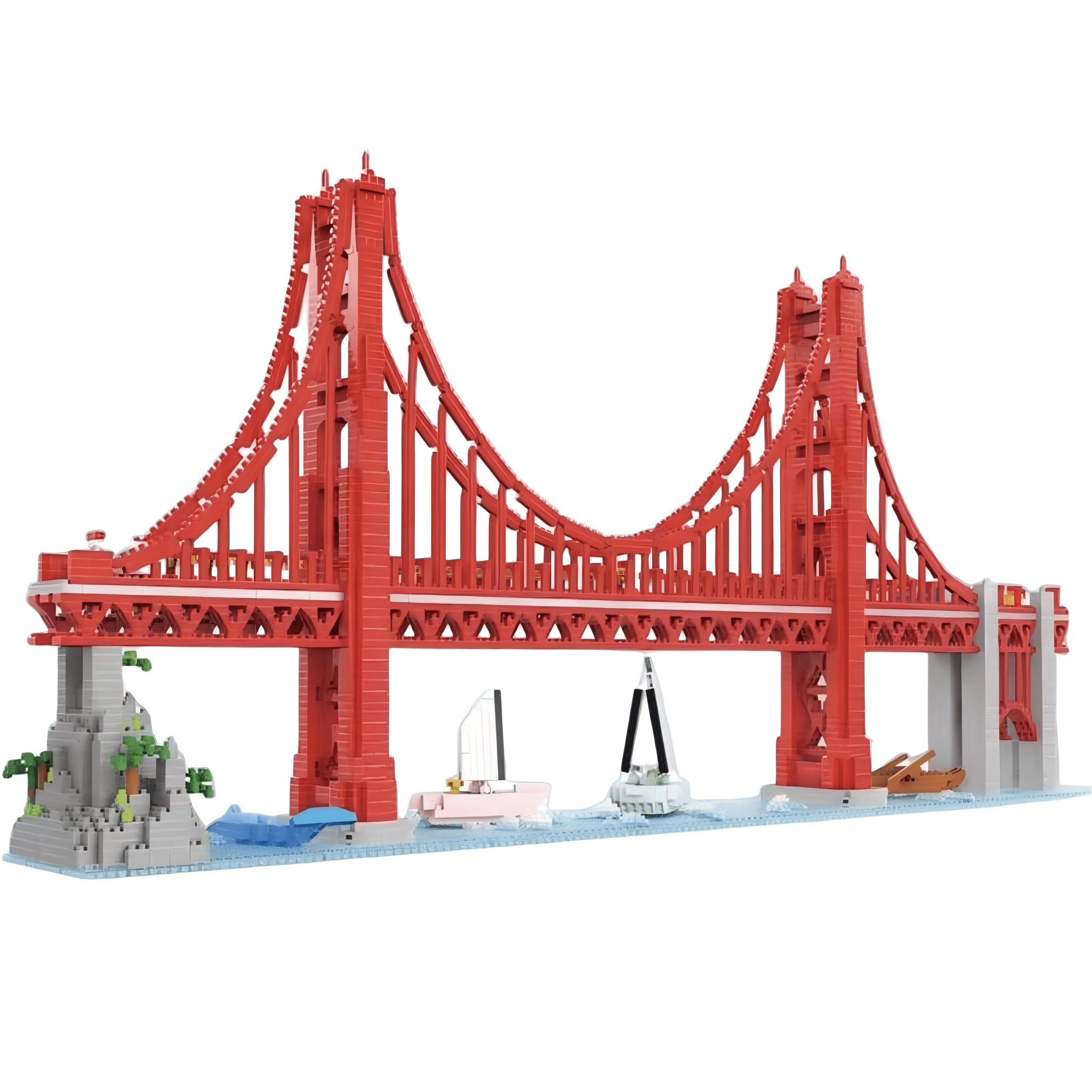 Golden Gate Bridge with Sailboat Micro Building Blocks Set ...