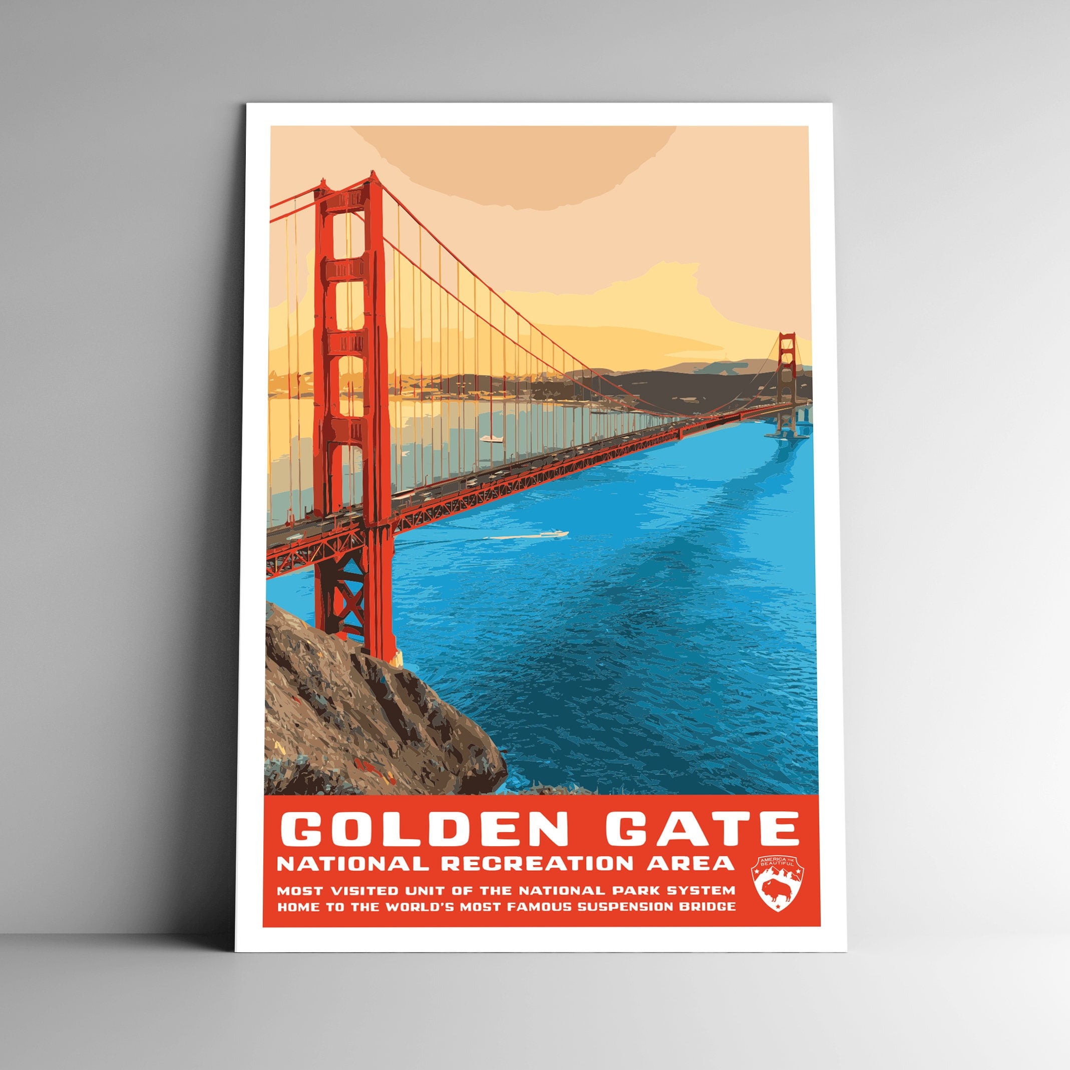 Golden Gate National Recreation Area Vintage Travel Poster / Postcard ...