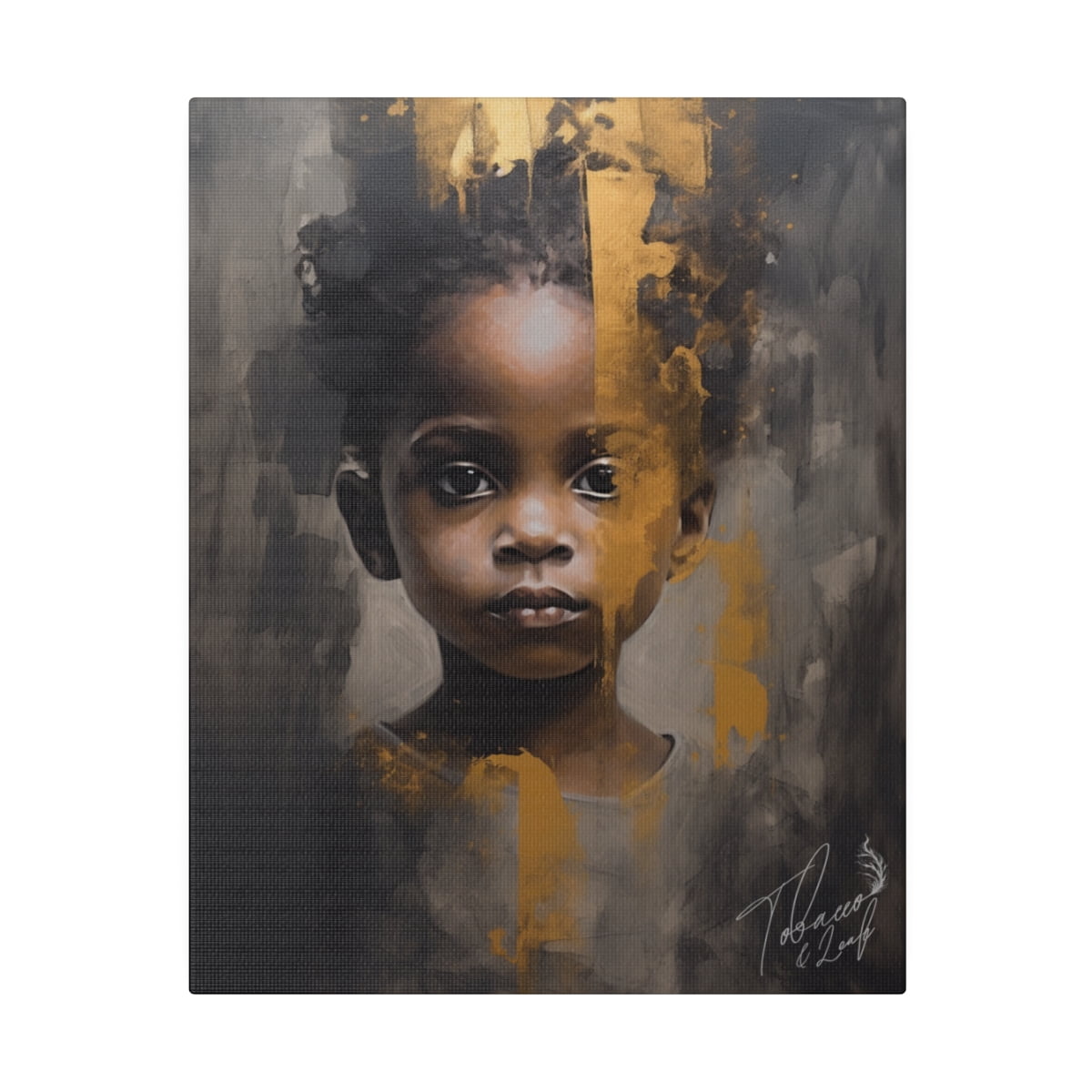 "Golden Gaze: Enigmatic Portraiture" - Matte Canvas, Stretched ...